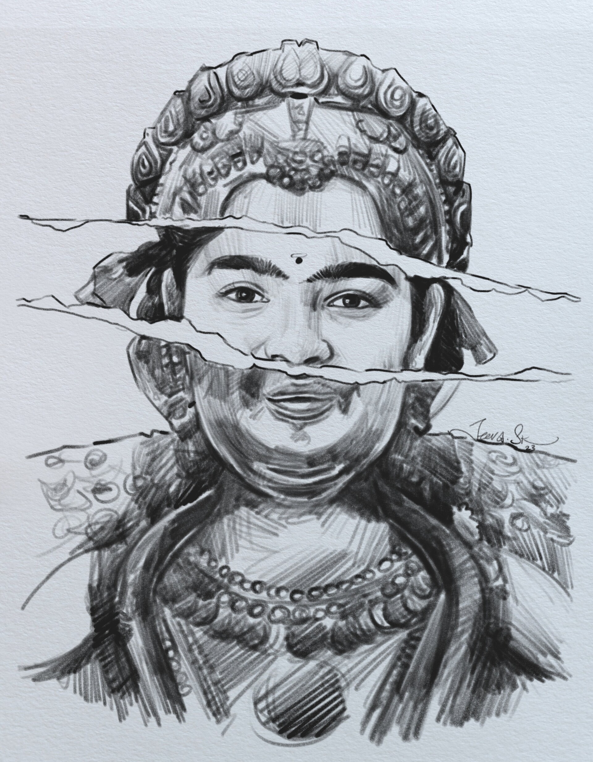 ArtStation - Ayali Web Series Abhinayashree Pencil Sketch 2023 2023 ...