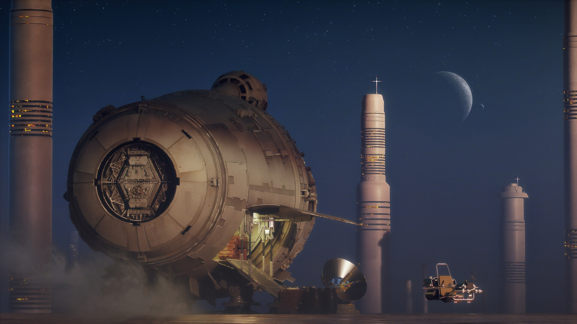 ArtStation - Corellian Tractor Pod Transport Landed ( Rendering ...