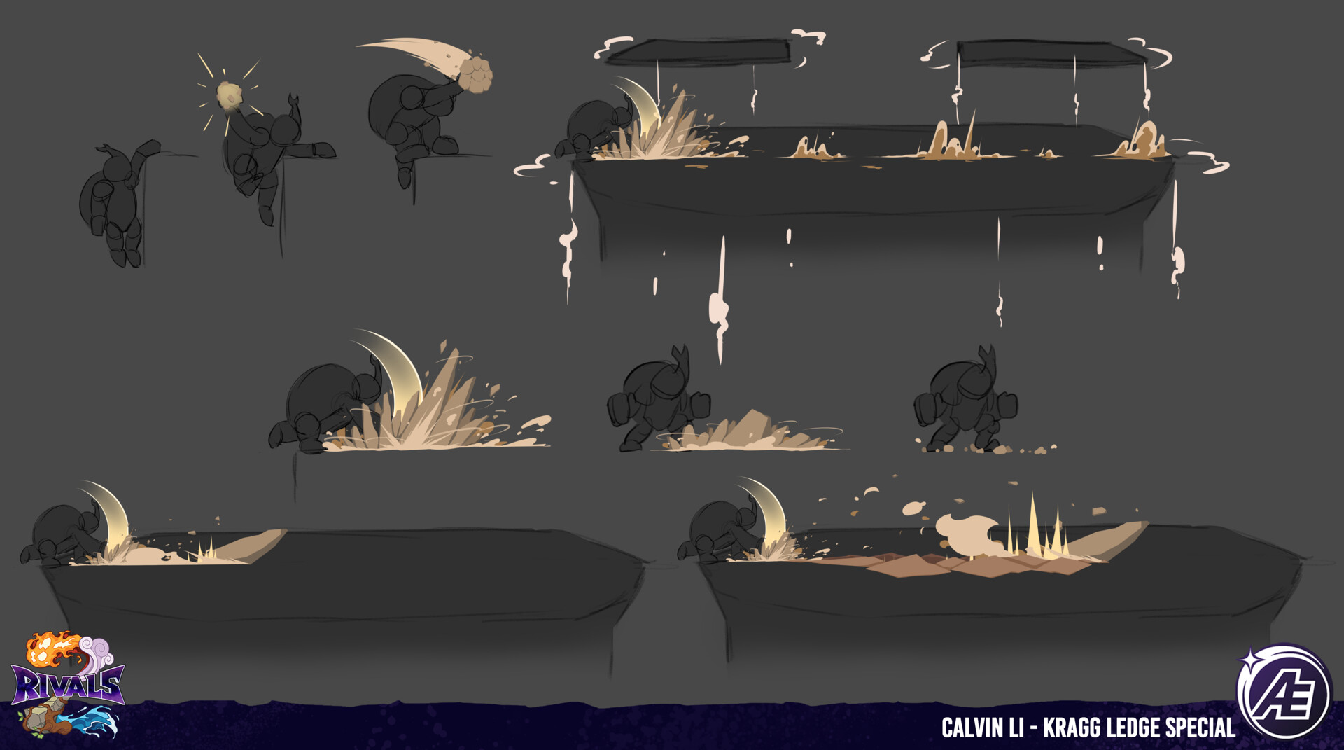 Calvin Li - Rivals of Aether 2 - Kragg VFX Concepts