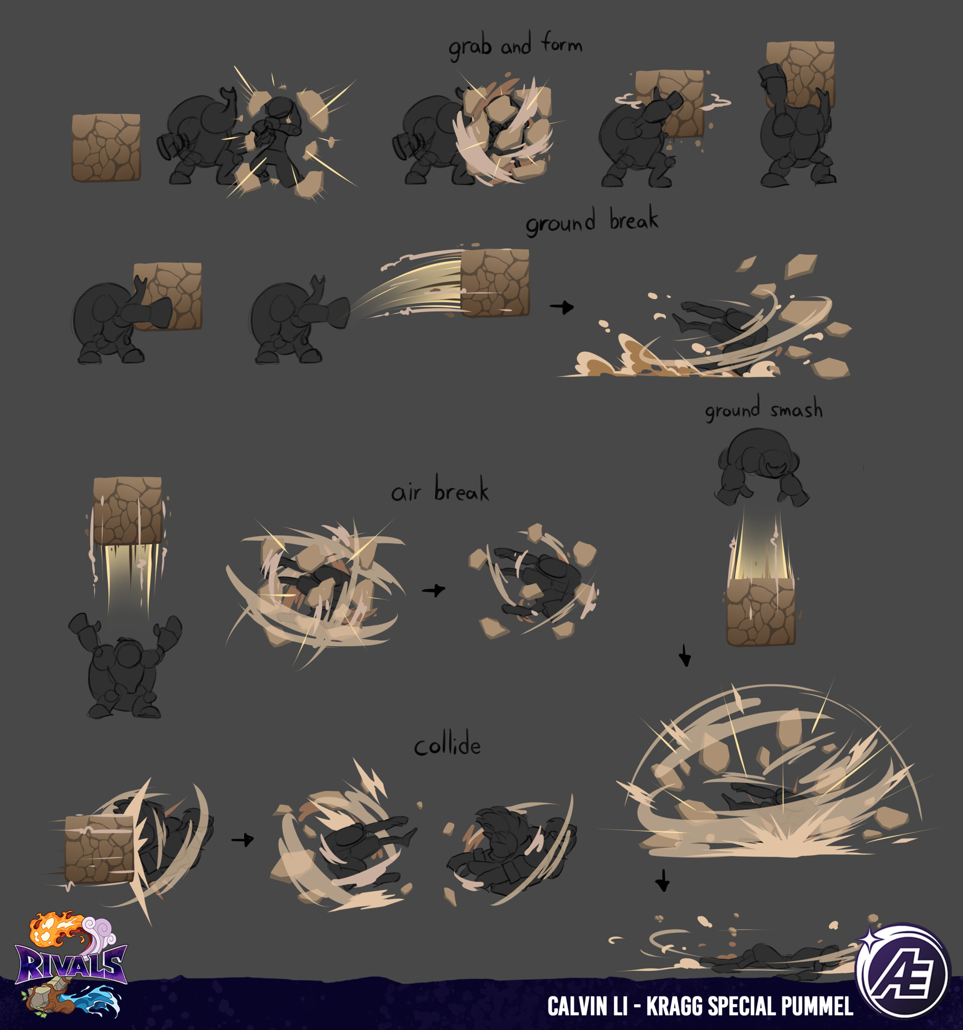 Calvin Li - Rivals of Aether 2 - Kragg VFX Concepts