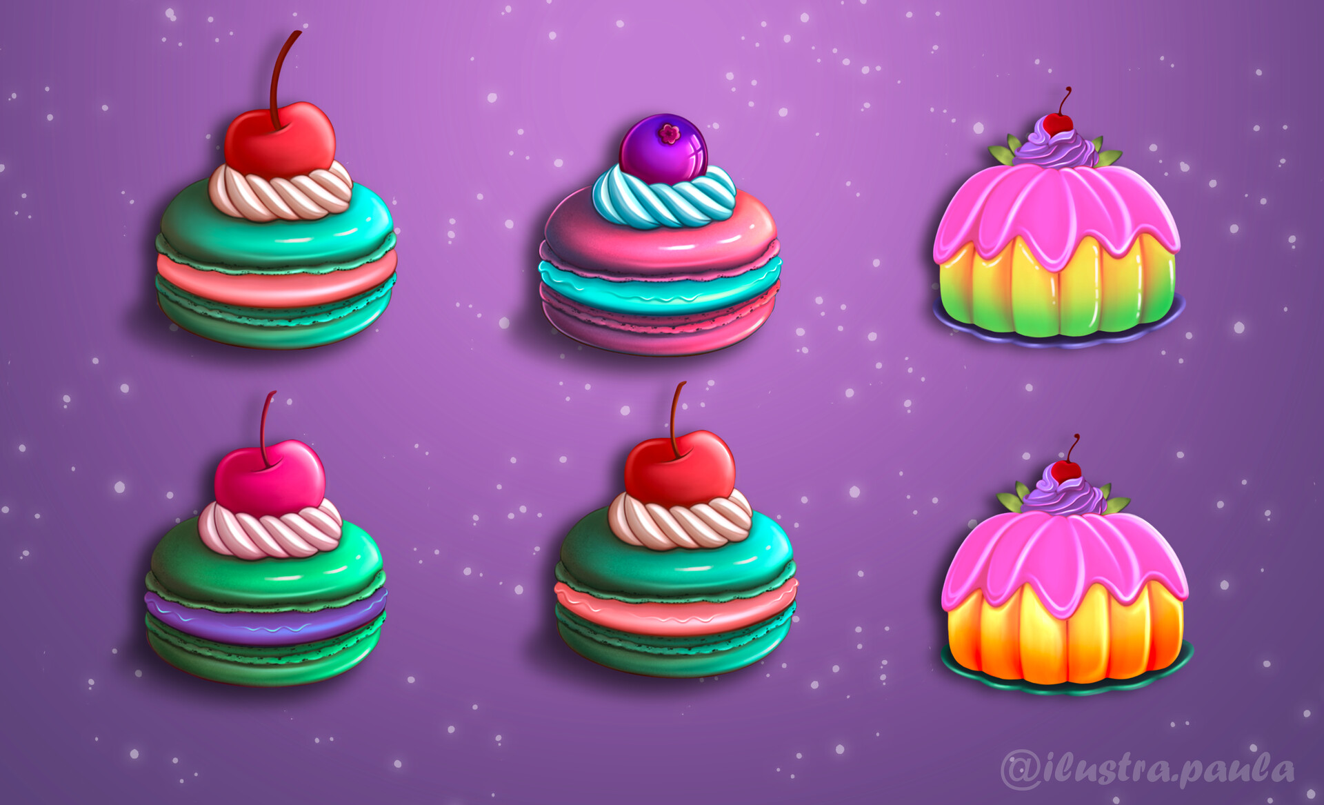ArtStation - Bakery assets macaron and pudding