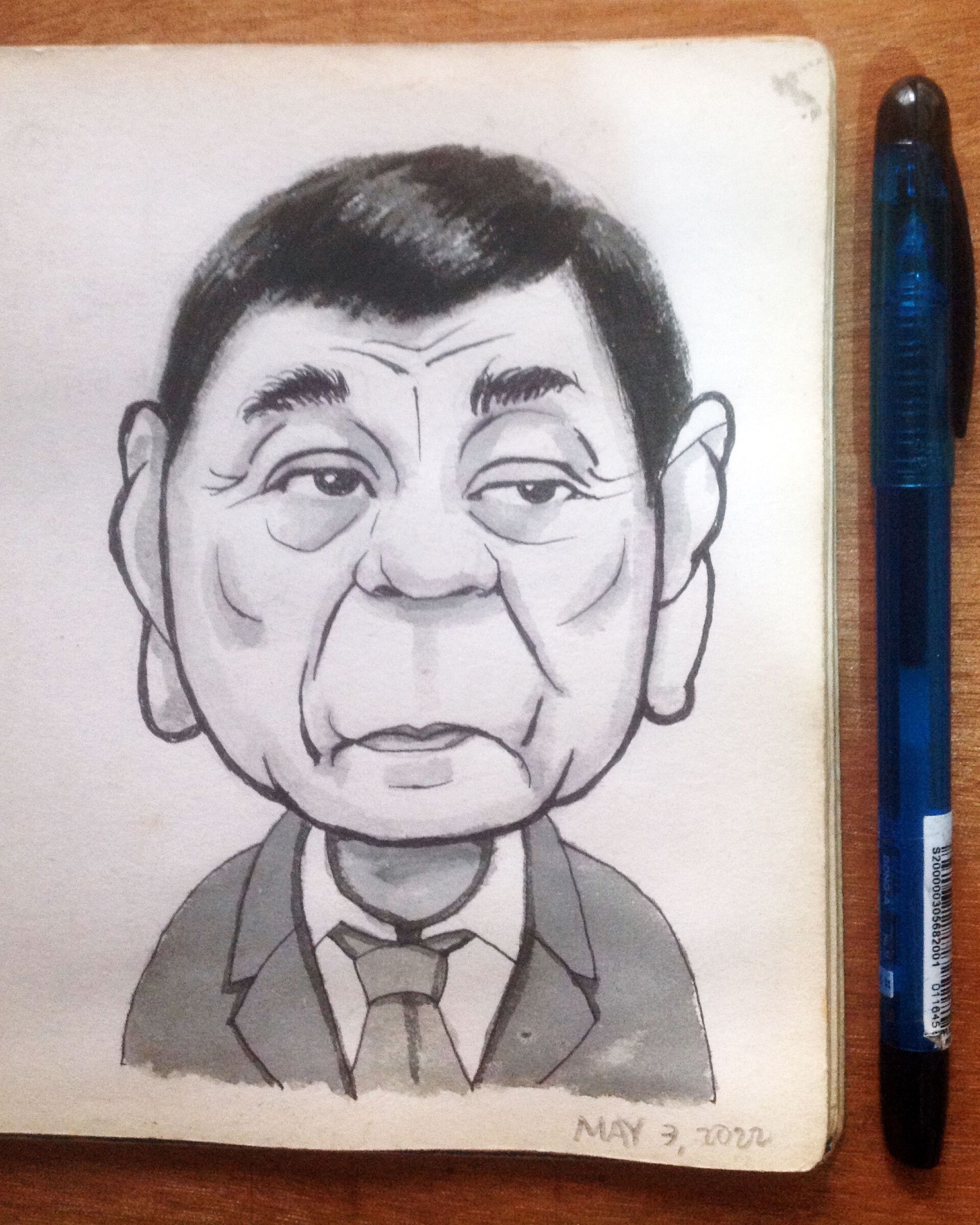 Dan Viloria - Hand draw Caricature: Tatay Digong - President Duterte
