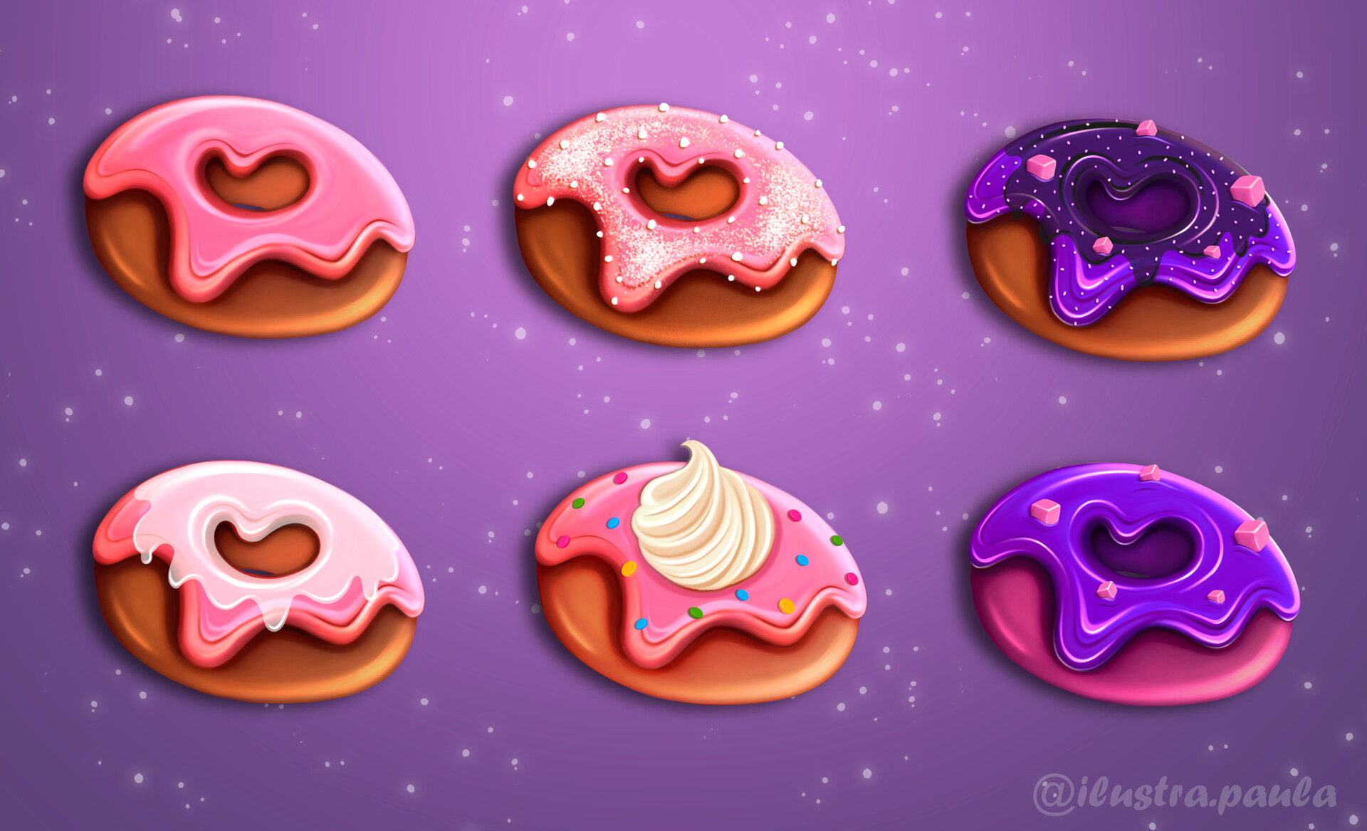 ArtStation - Bakery assets donuts by Paula Rodrigues