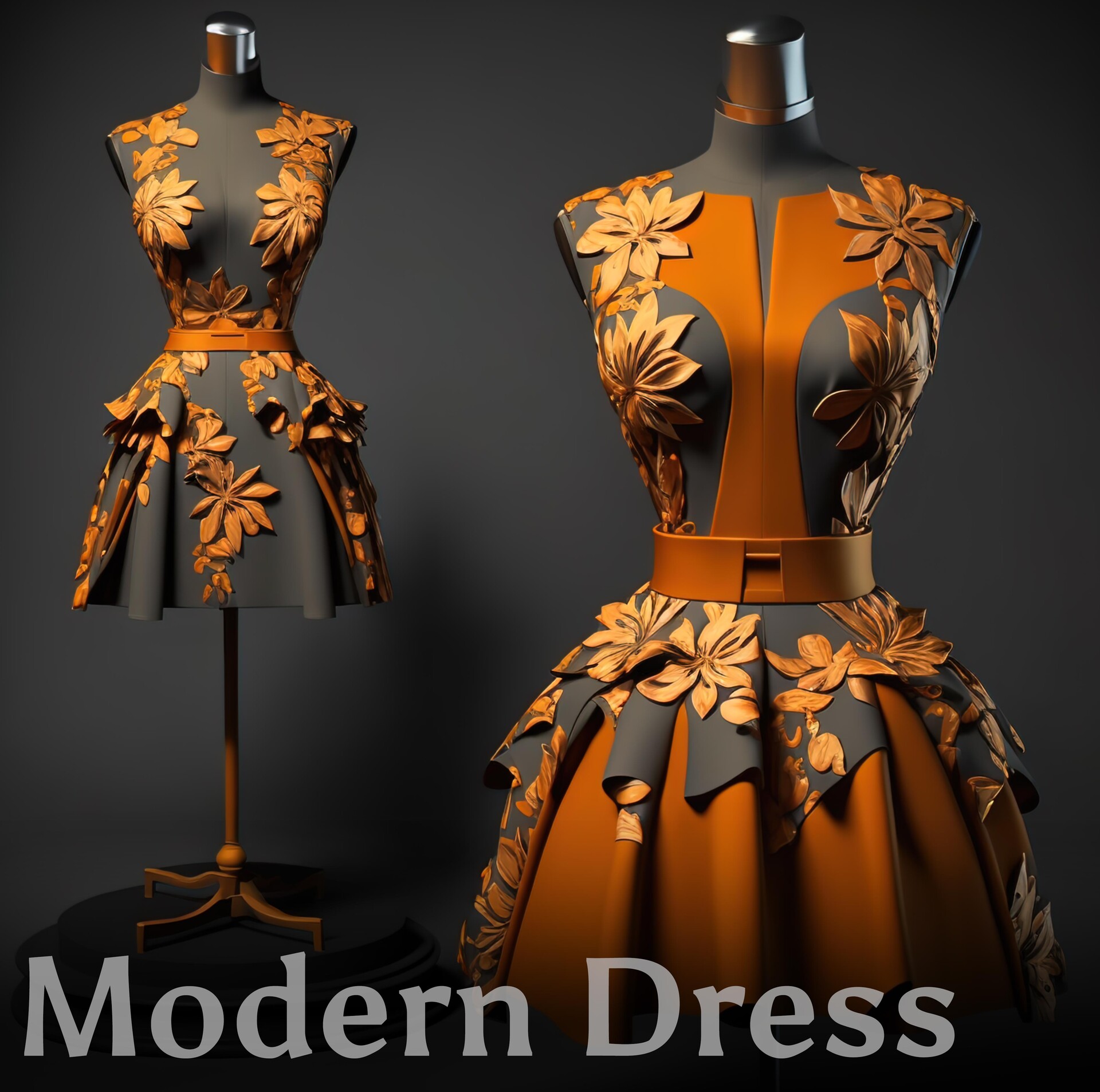 ArtStation - 223 Modern Dress Reference modeling /Designing Vol 02