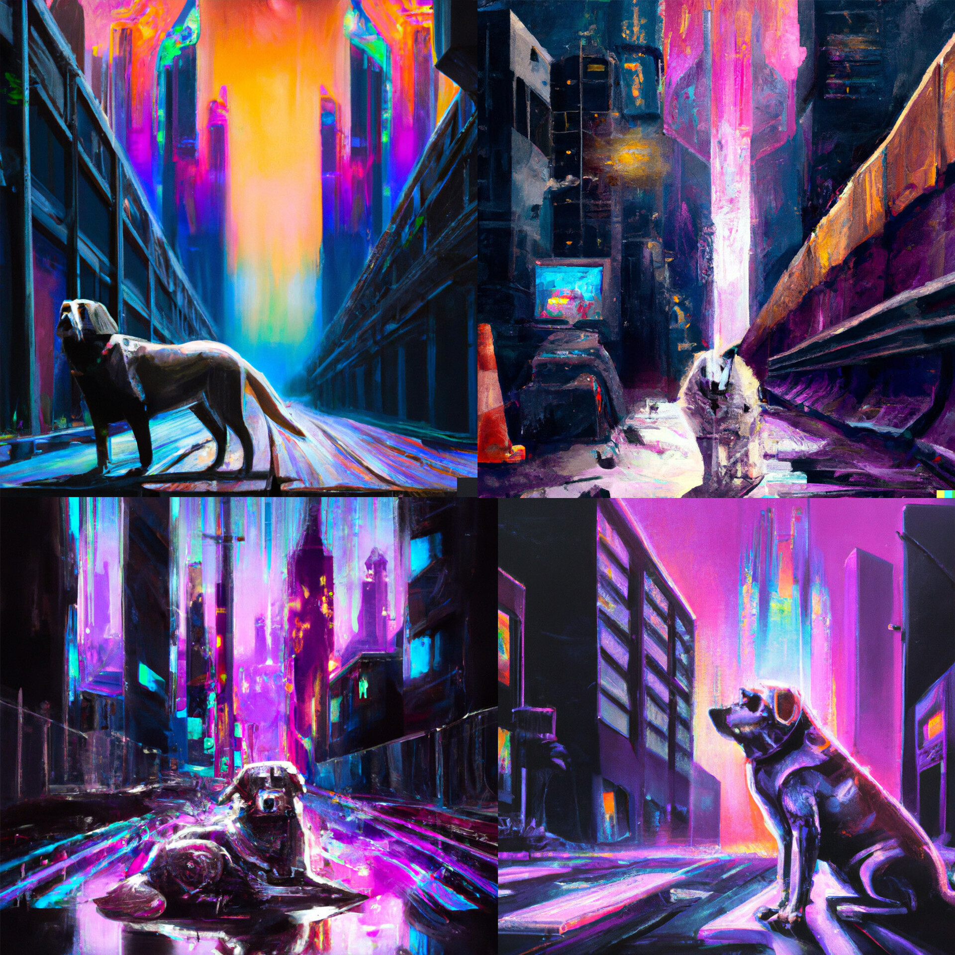 ArtStation - Labrador in Synthwave Oil Coloring Painting