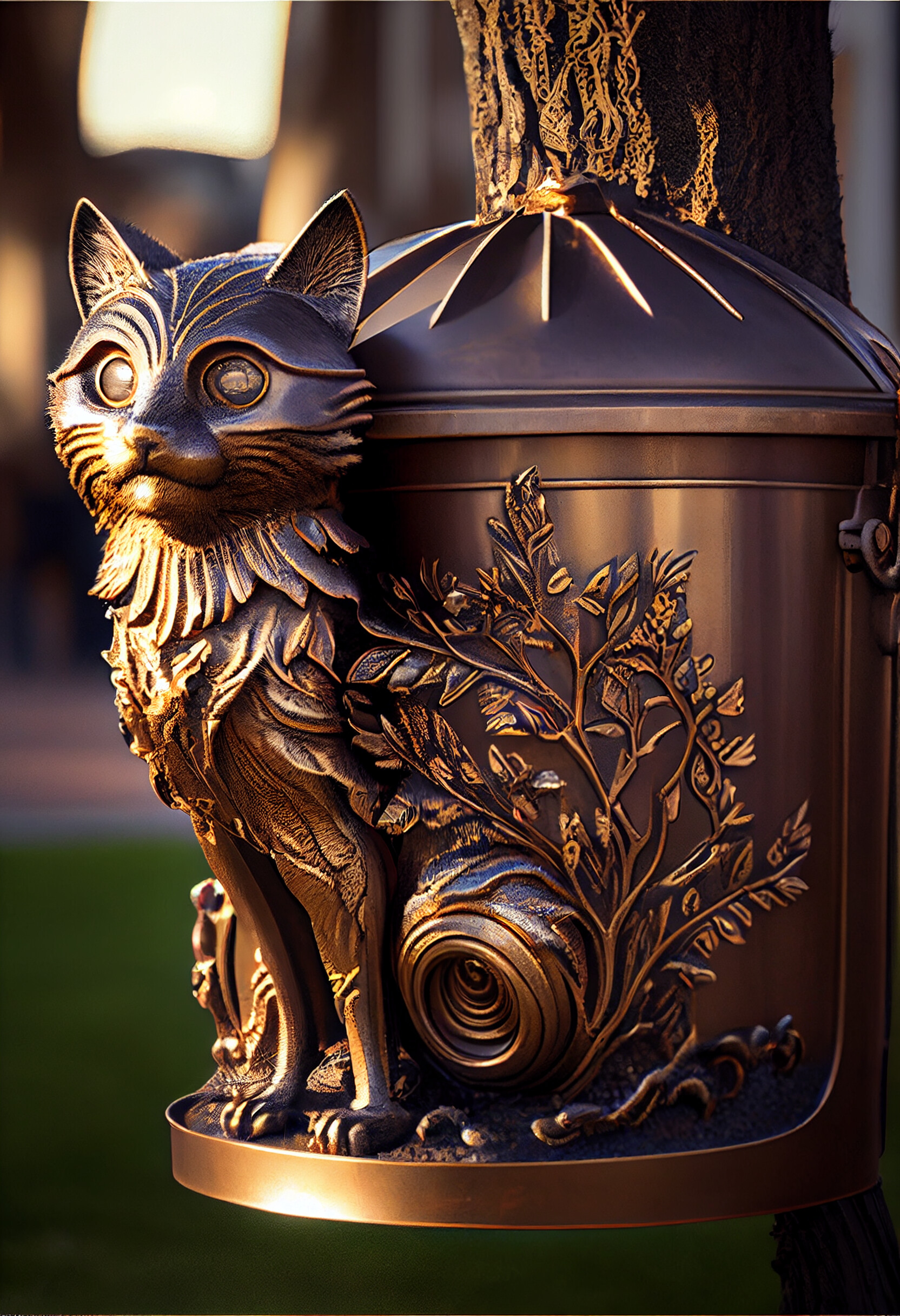 ArtStation - Trash can cat - AI-generated art