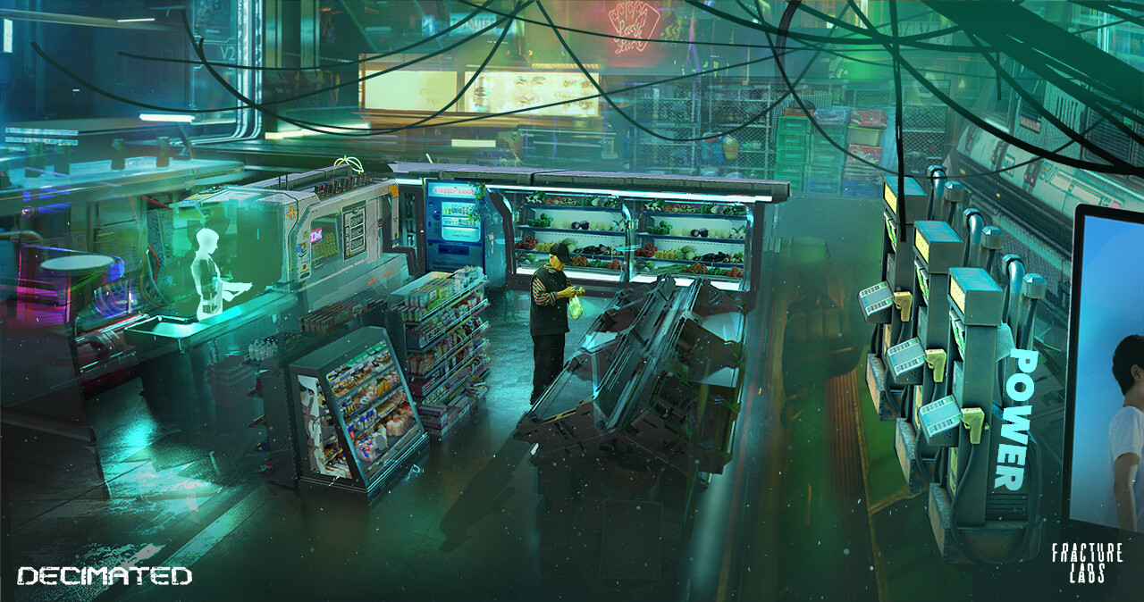 ArtStation - Decimated - Cyberpunk Supermarket