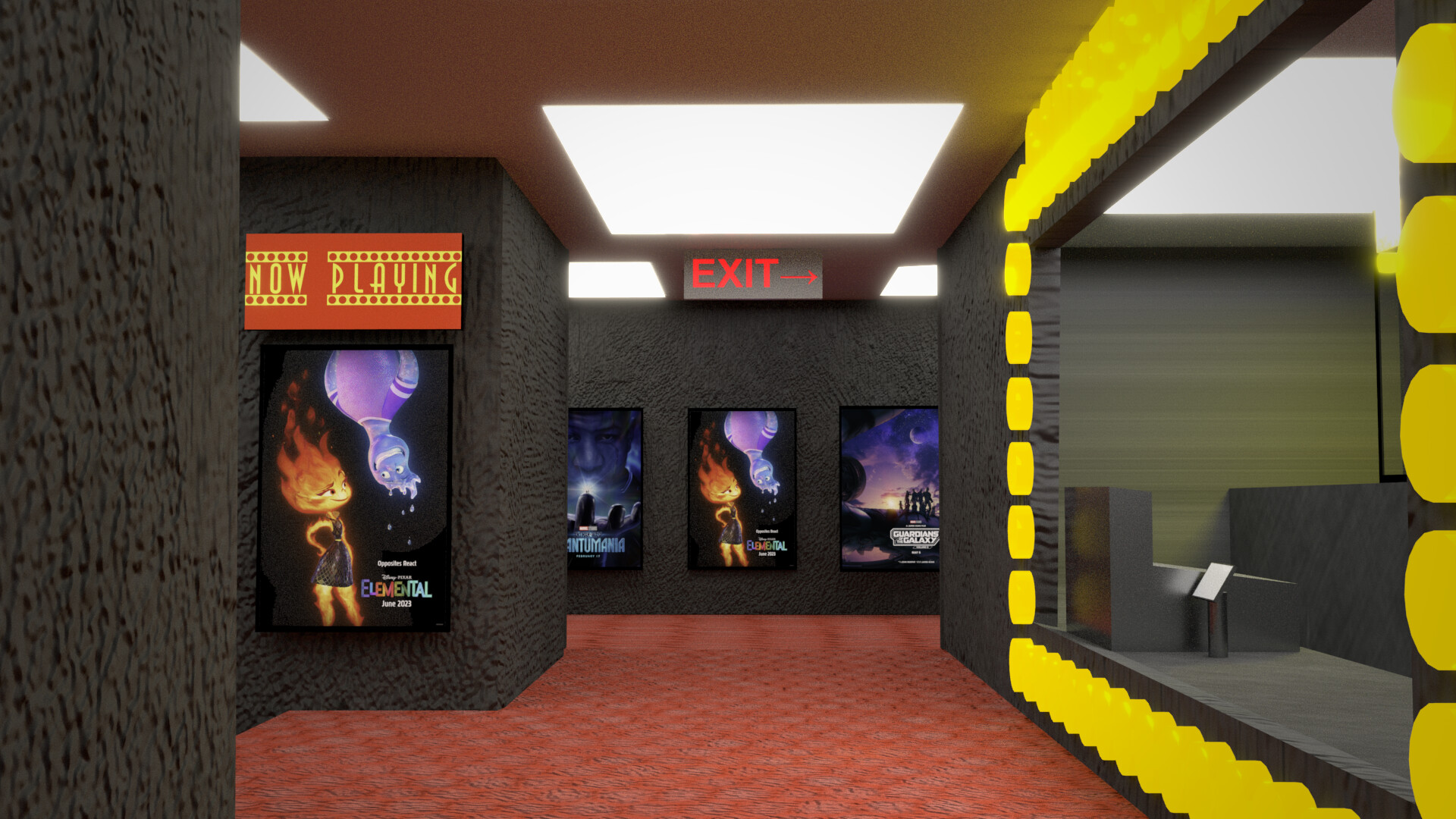 ArtStation - Movie Theater 3D Model Set