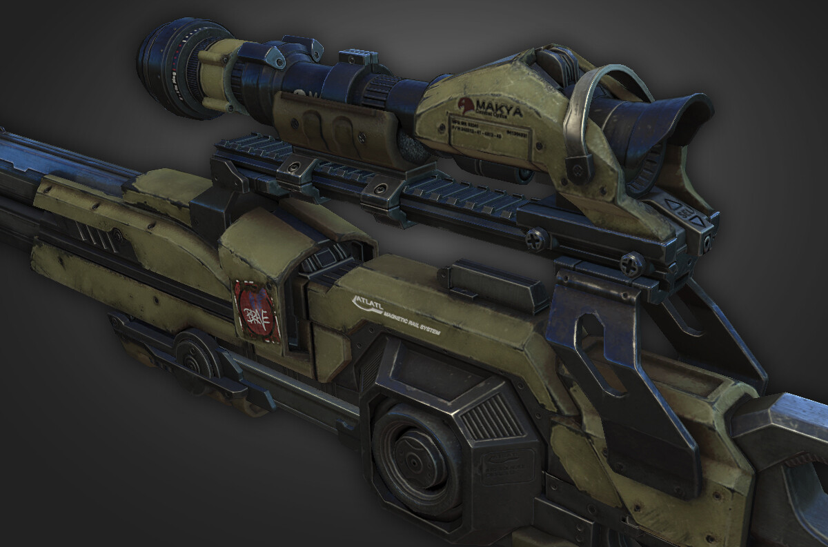 ArtStation - Atlatl Magnetic Rail System Rifle