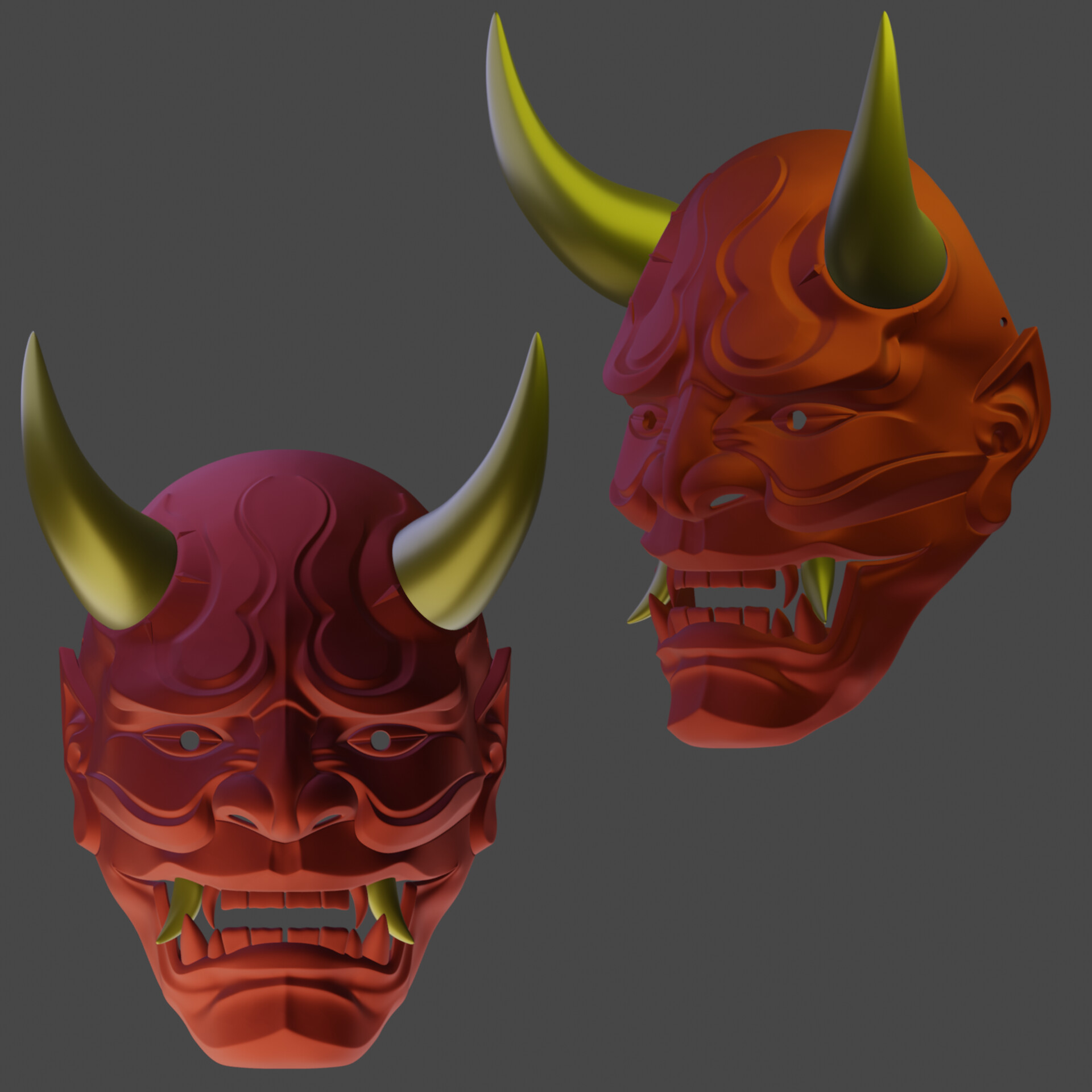 ArtStation - ONI MASK MASKS FOR 3D PRINTING STL MODEL DESIGN