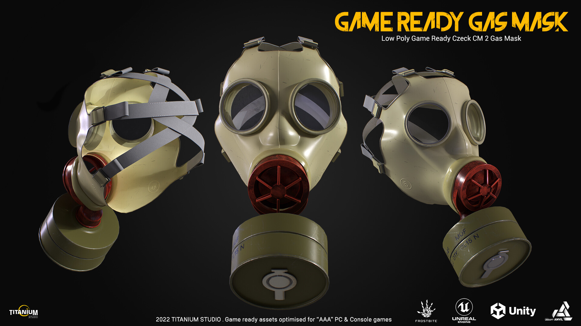 Titanium Studio | Navid Valizadeh - Czech CM3 Low Poly Gas mask