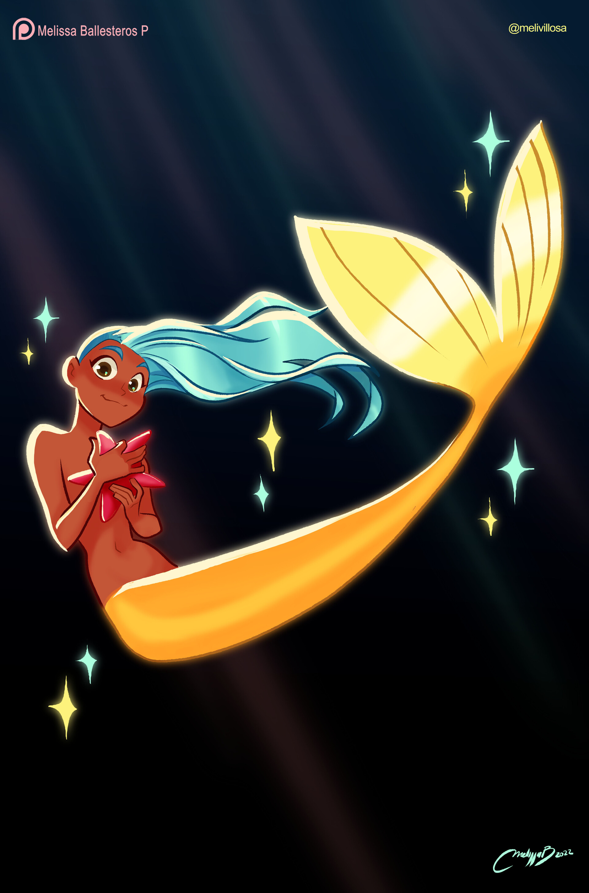 ArtStation - starfish mermaid