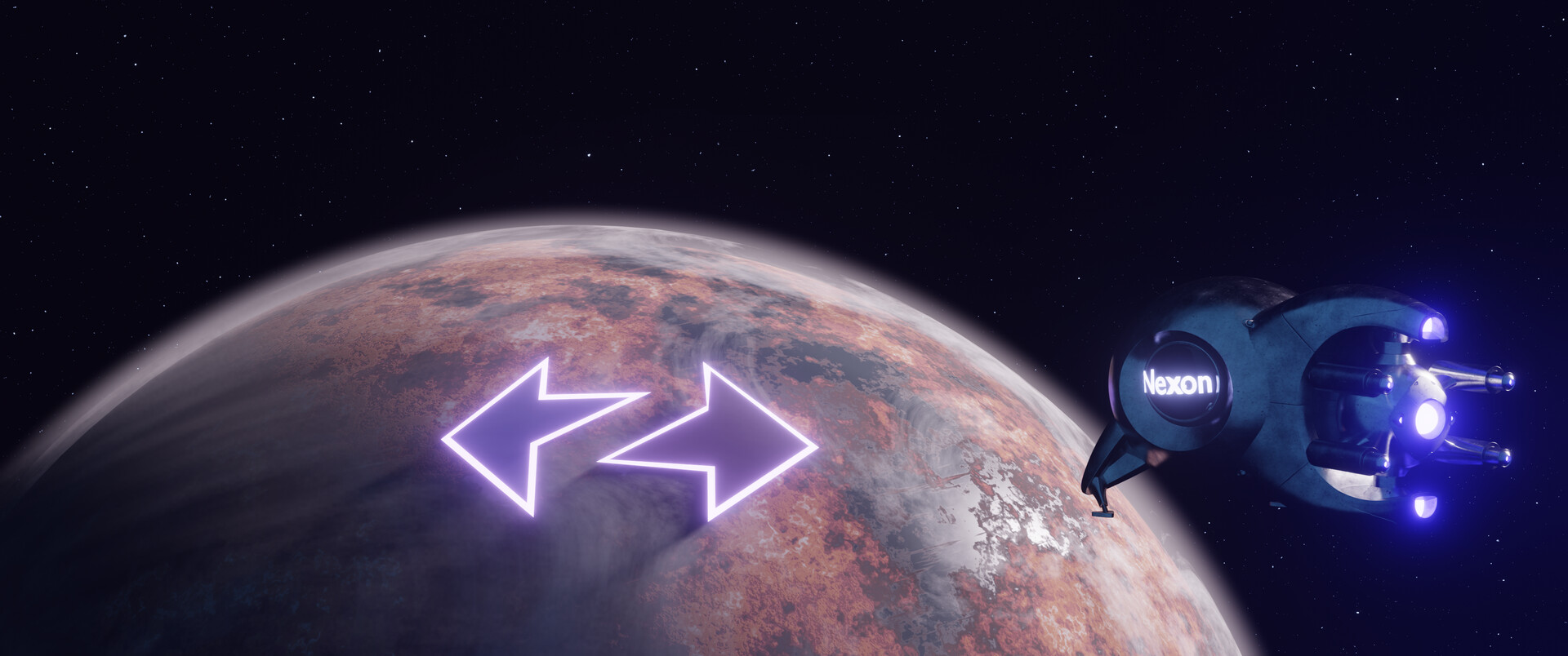 ArtStation - 3D Virtual World with Moving Spaceship Simulation