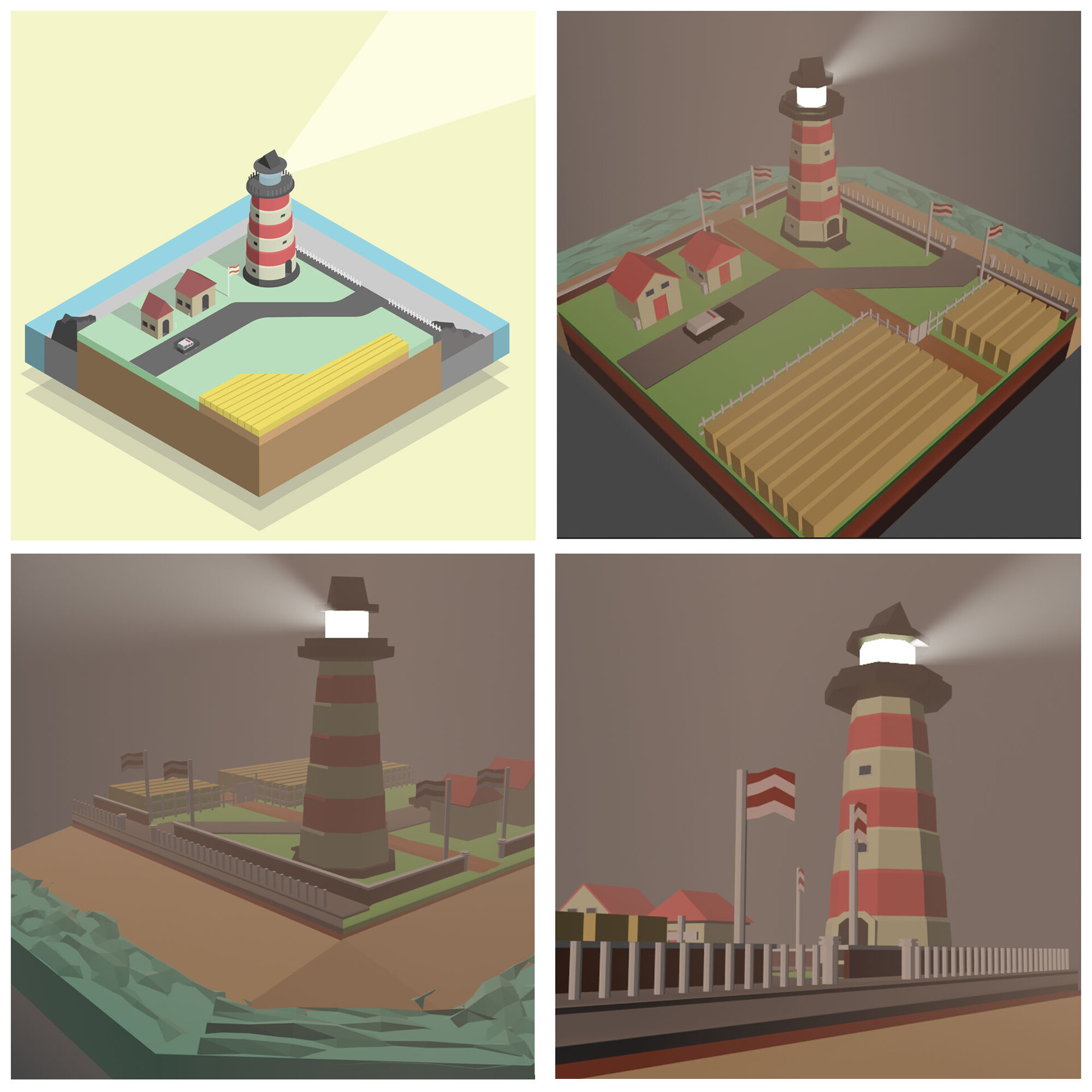 ArtStation - Lighthouse Low Poly 3D Model + 2D Concept