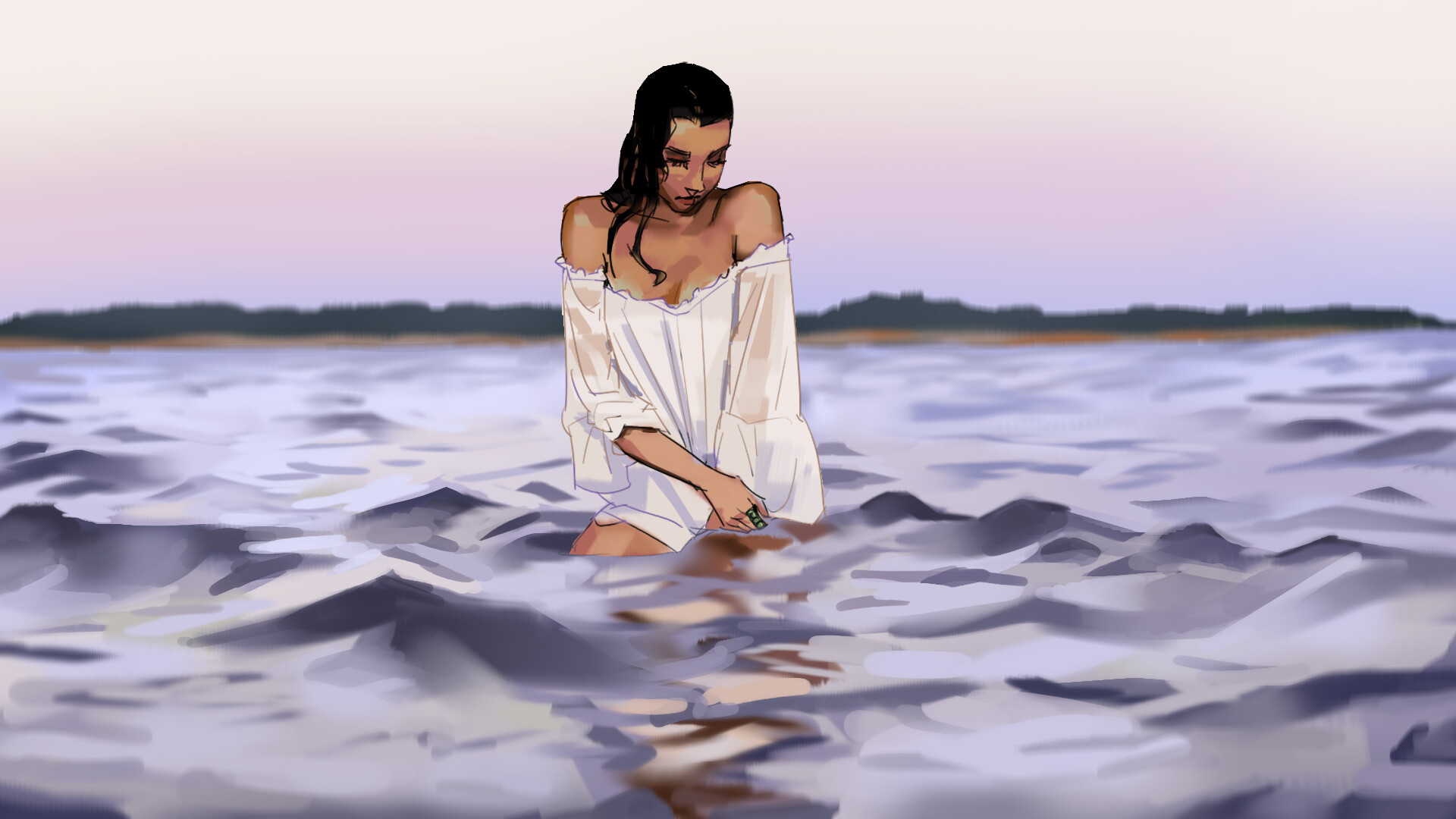 lying in water drawing reference