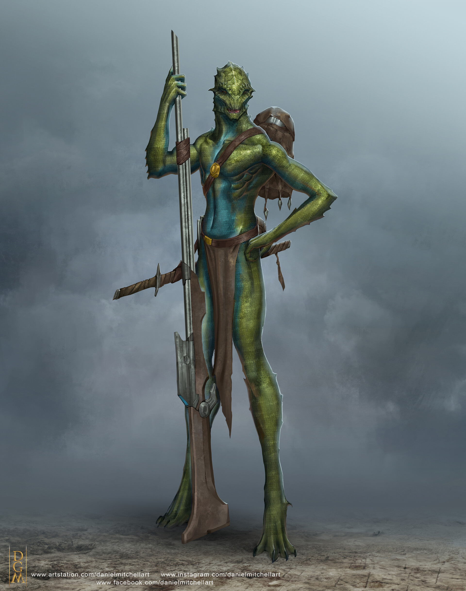 ArtStation - Lizard Alien Tribal Warrior Concept