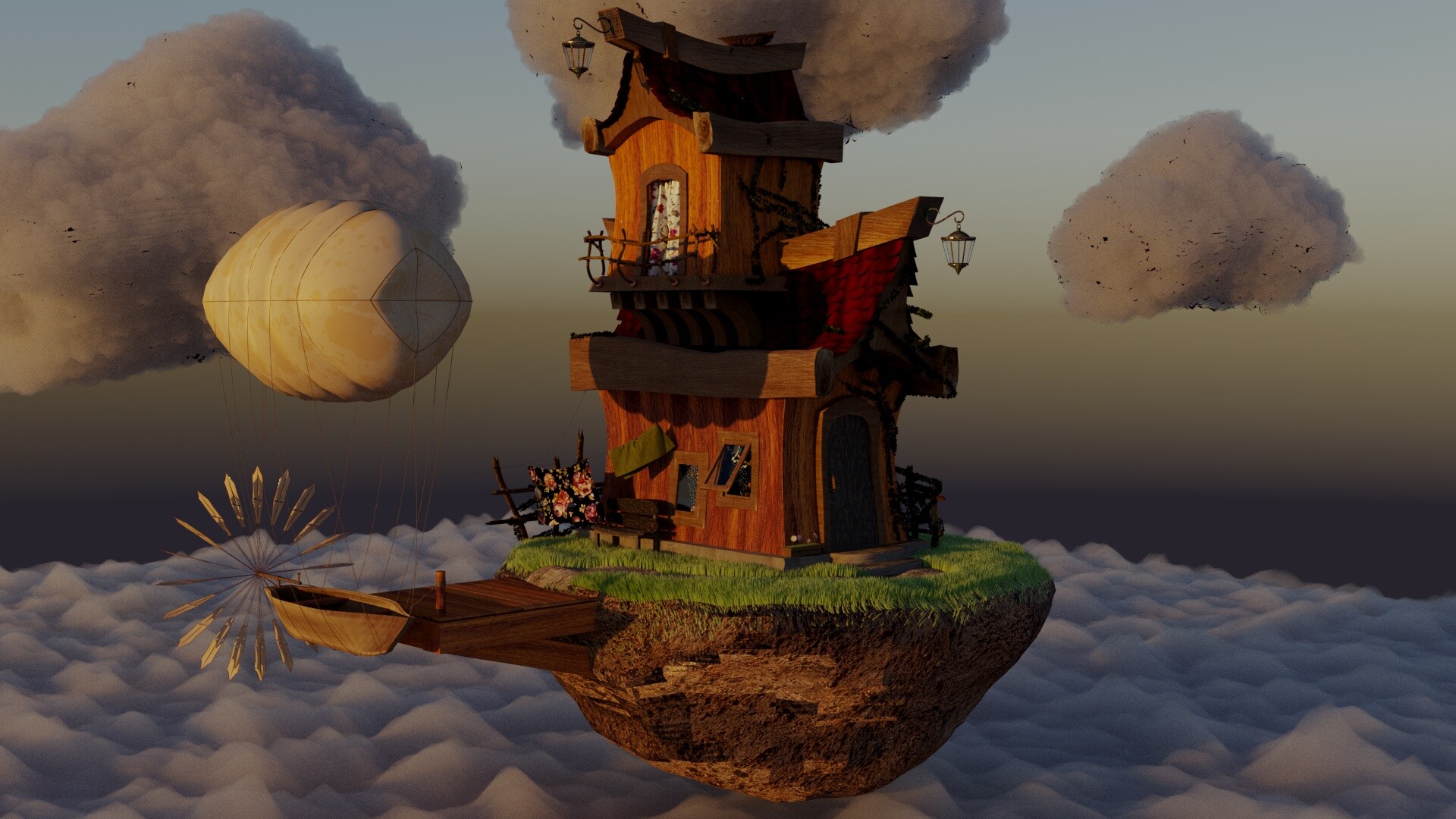 ArtStation - House in the clouds