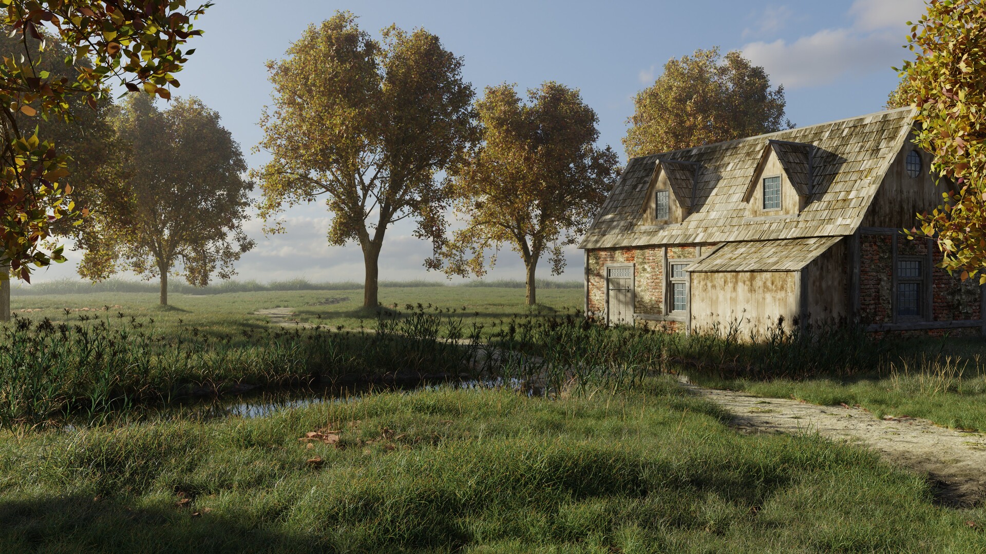 ArtStation - Fictional farm around 1700 and a Ruin landscape