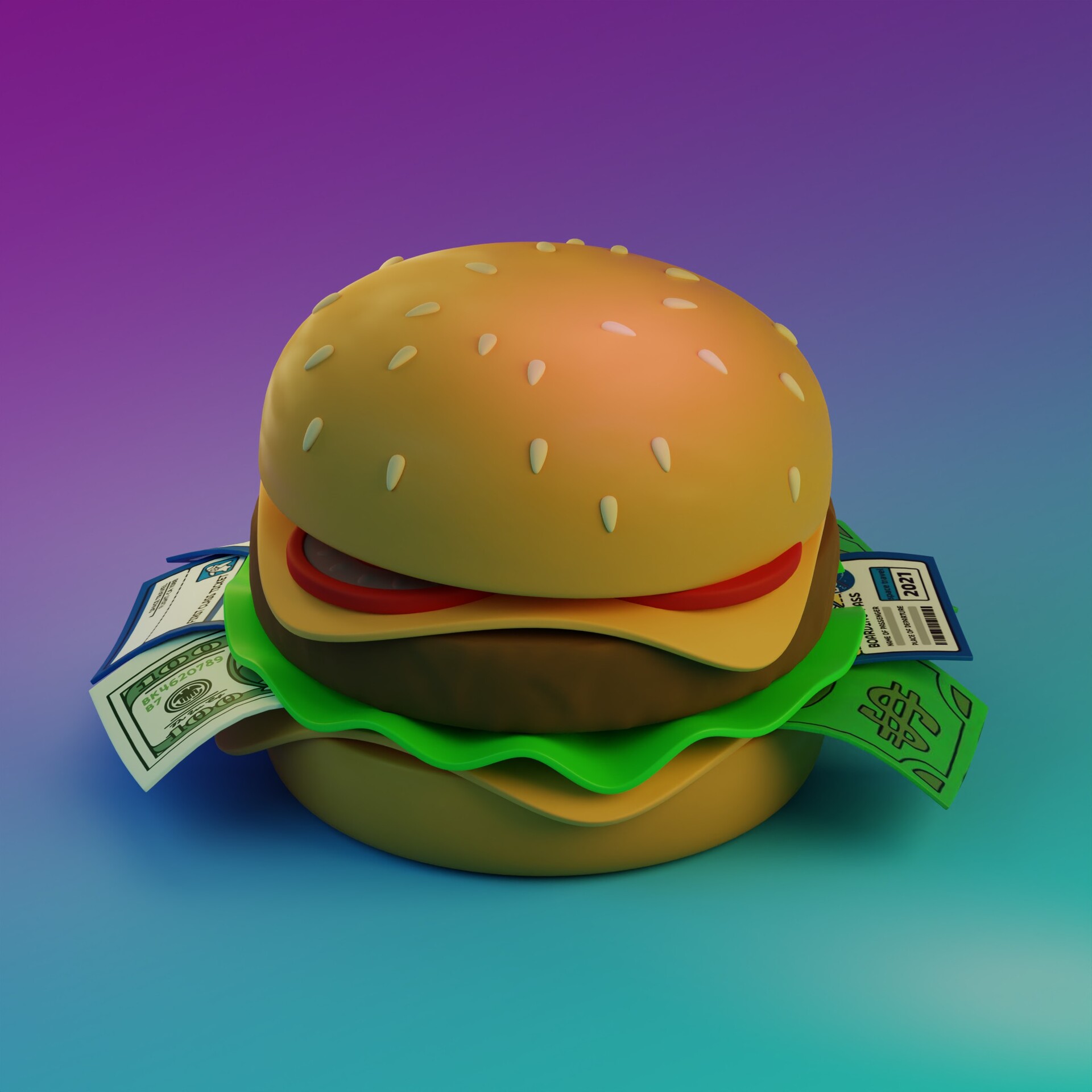 ArtStation - not just a hamburger! F NFT hamburger