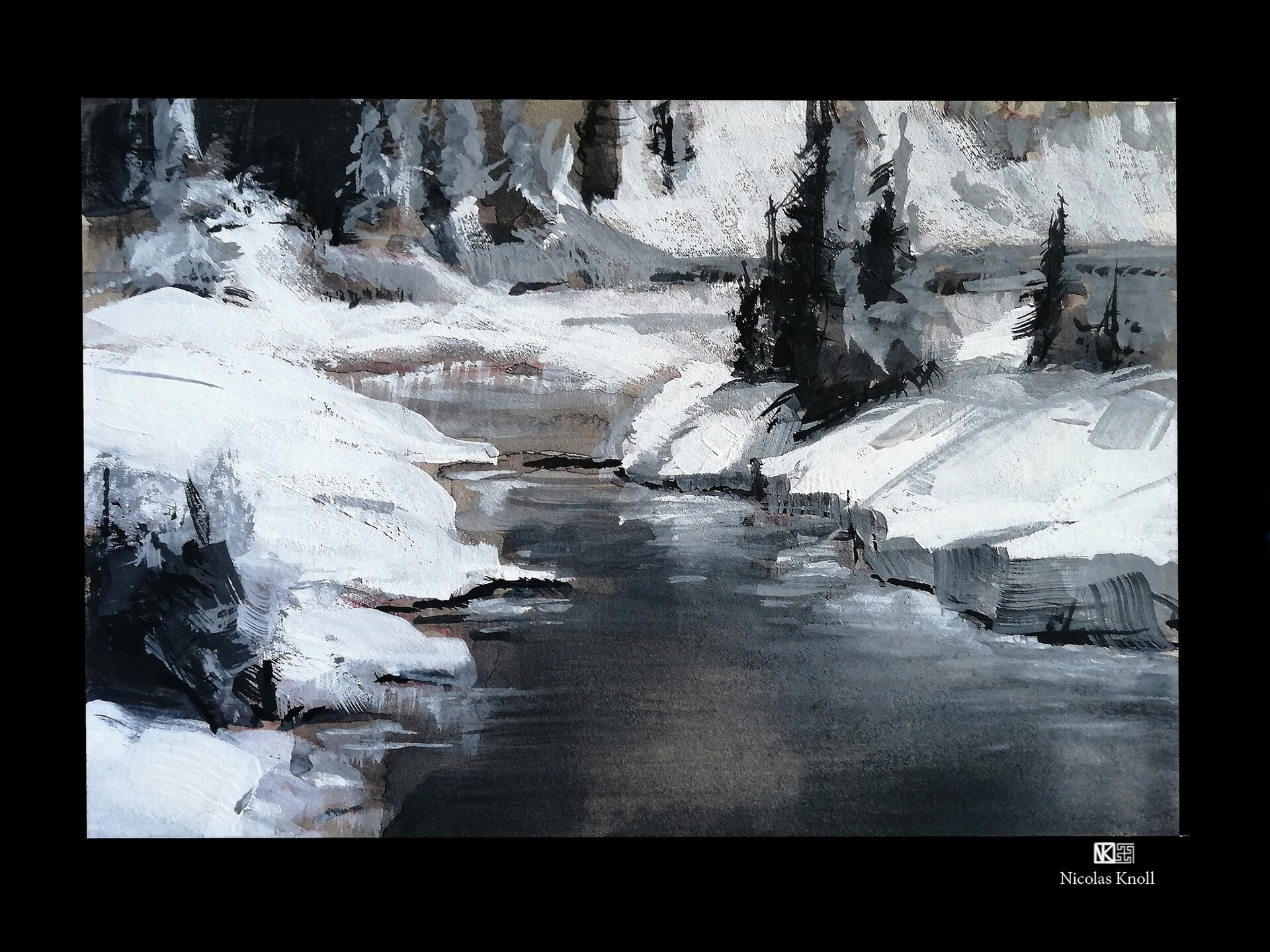 ArtStation - Morning traditional gouache study