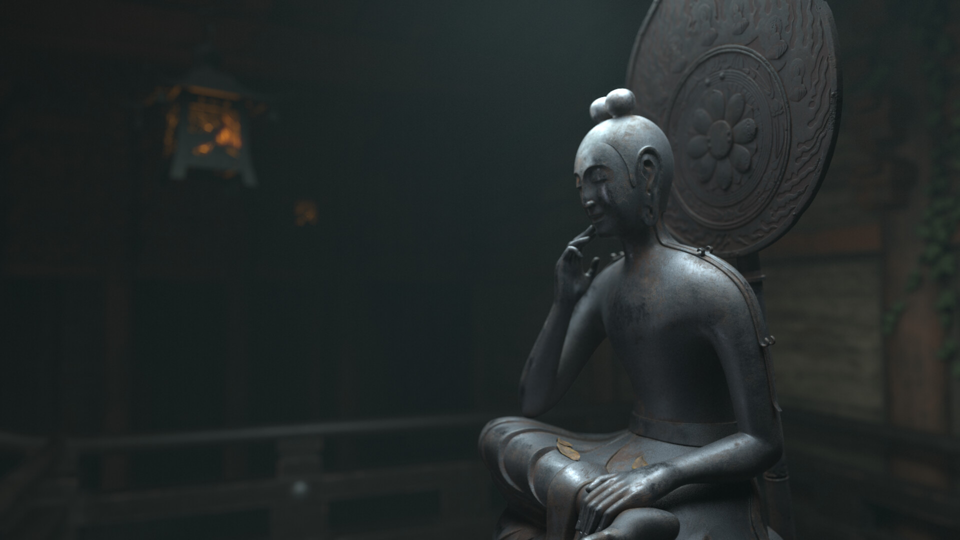 ArtStation - Miroku Statue in a Ruined Temple