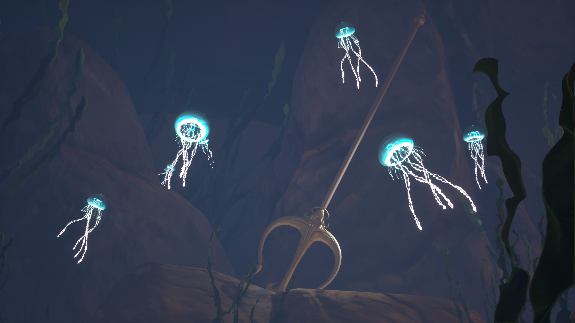 ArtStation - Stylized Trident Prop in Underwater Cave