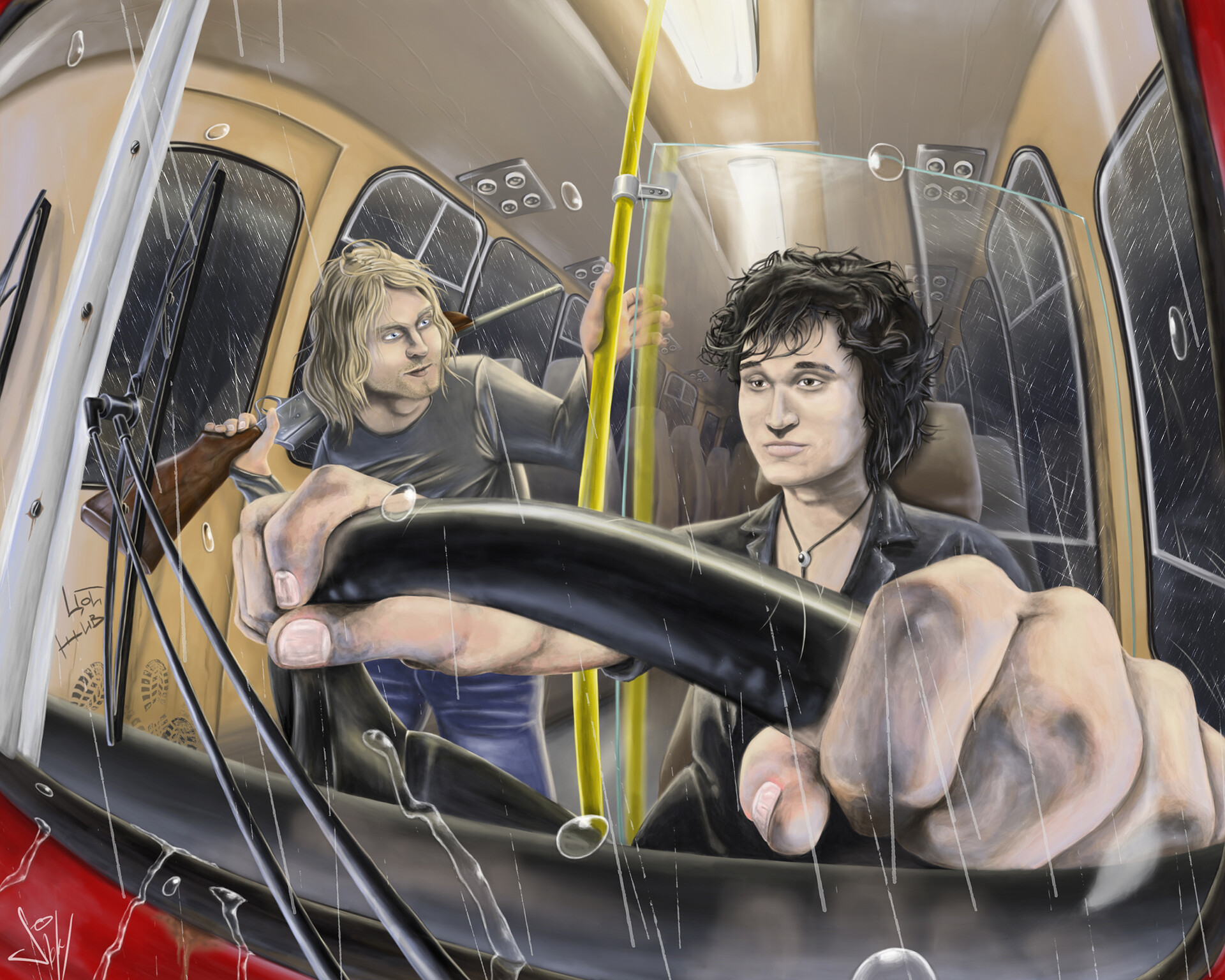 ArtStation - Viktor Tsoi and Kurt Cobain in Ikarus 250