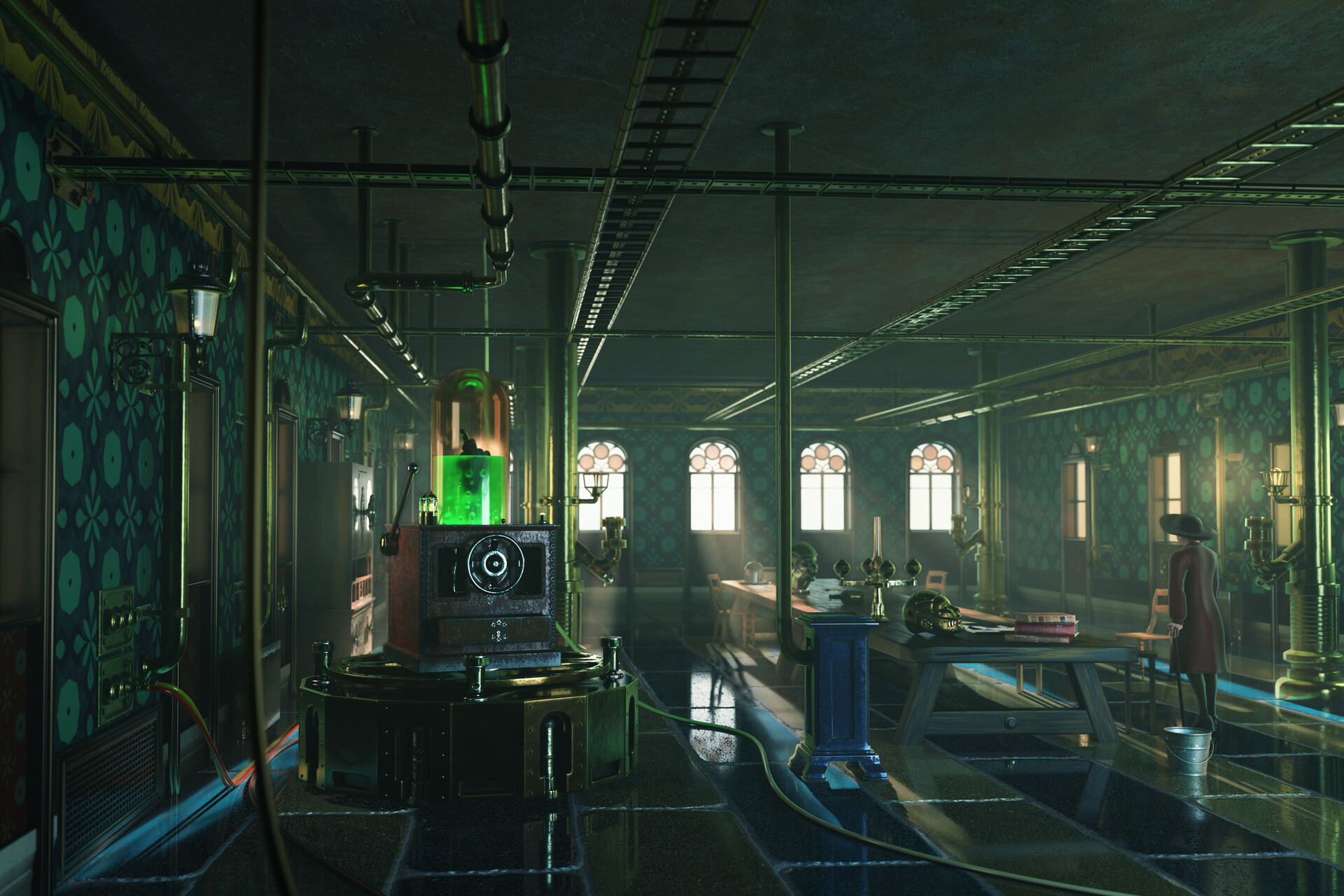 ArtStation - Steampunk robot labb