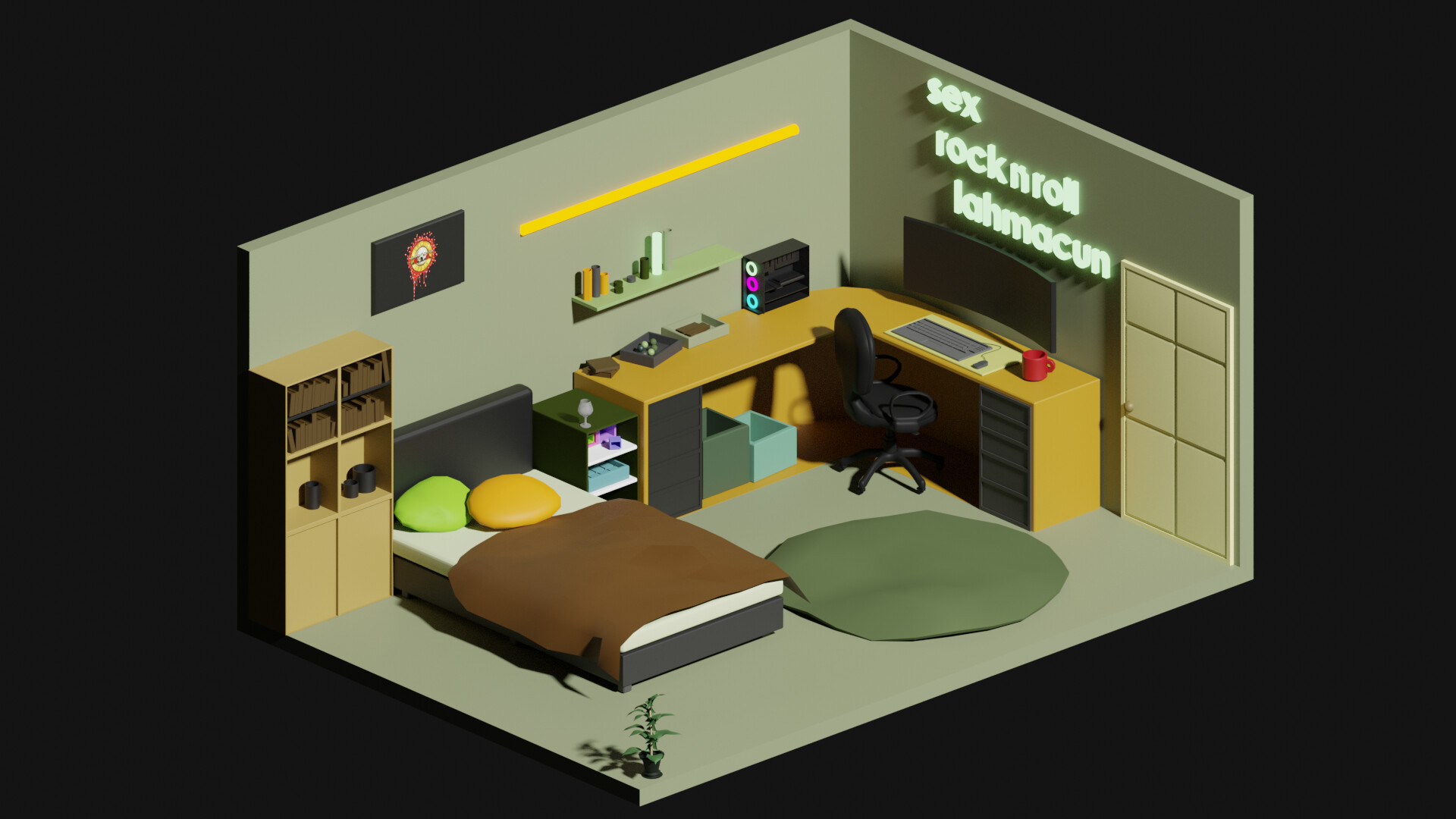 ArtStation - Isometric Gamer Room