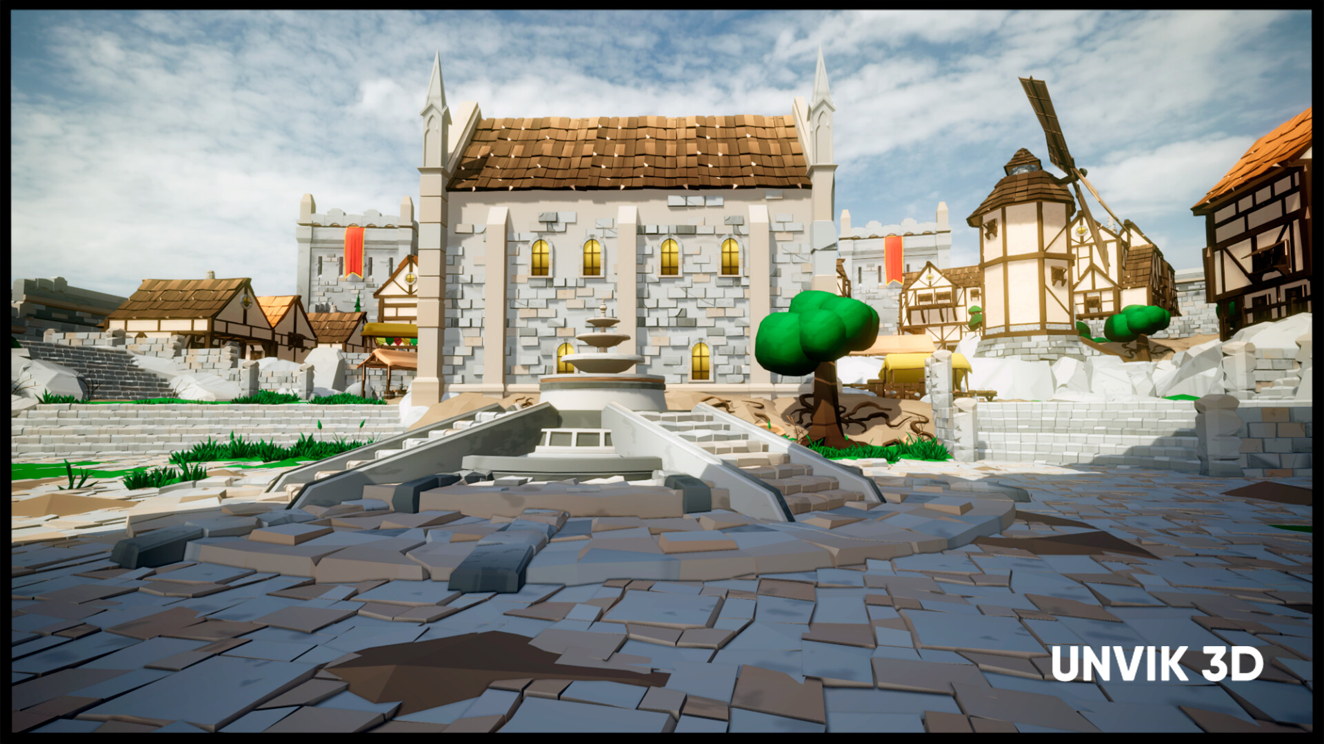 ArtStation - (LowPoly Style) Medieval_Village