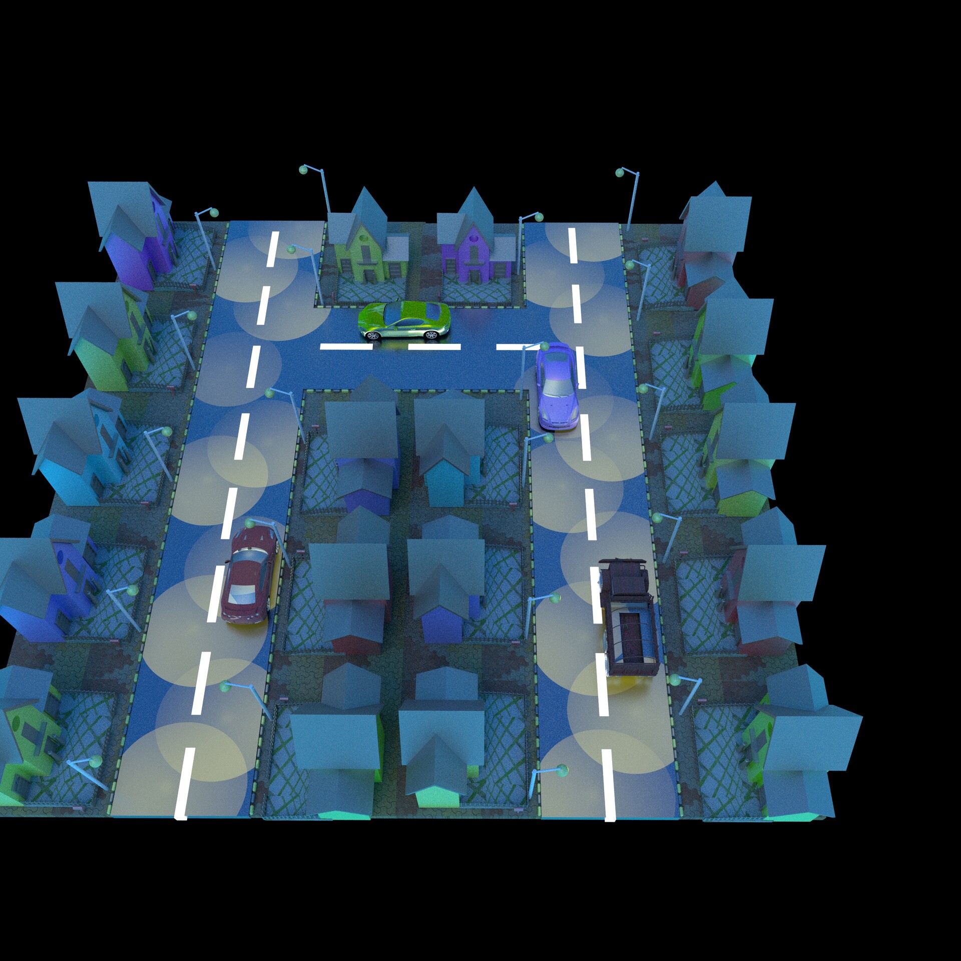 ArtStation - Night Street and Car Render