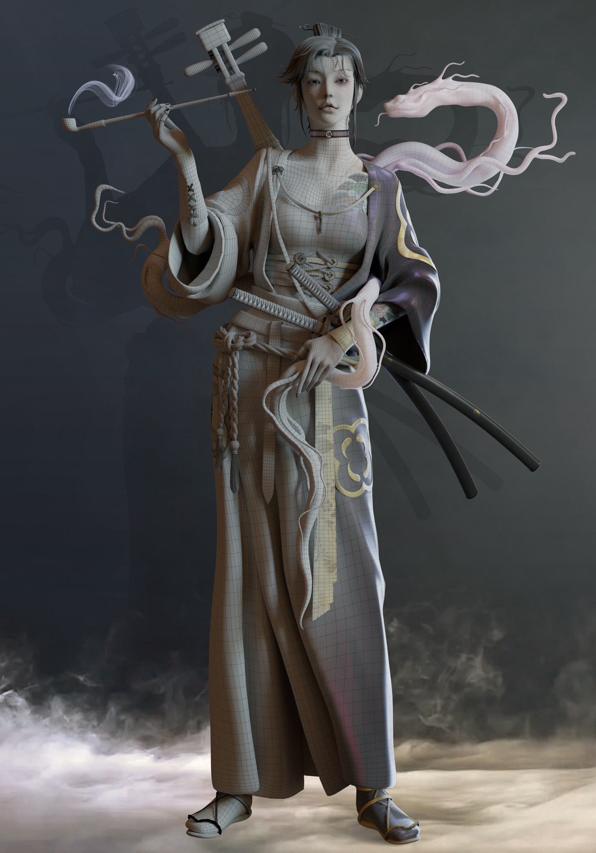 巧课力 CGmomo - 【学生作品】罗铭 --《Samurai》