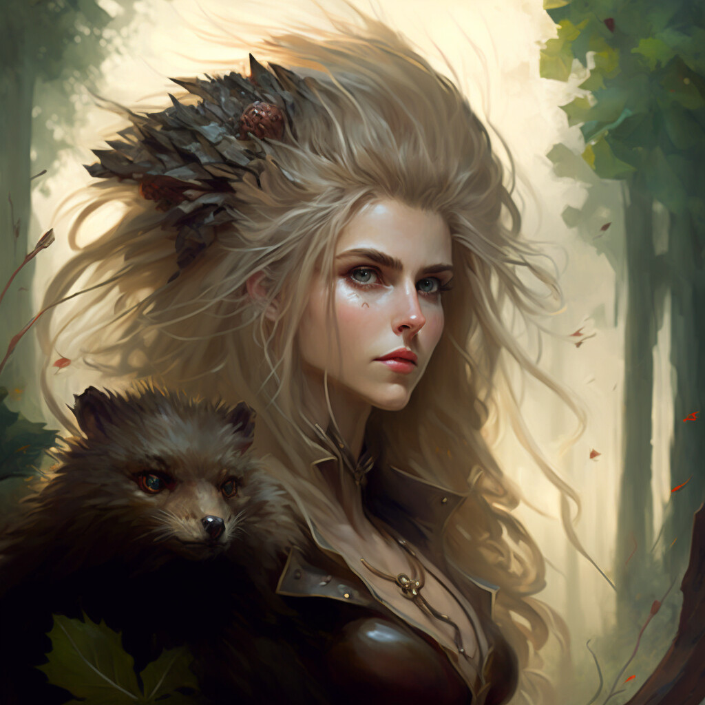 ArtStation - Fantastical Forest Queen: A Digital Portrait of a Hedgehog ...
