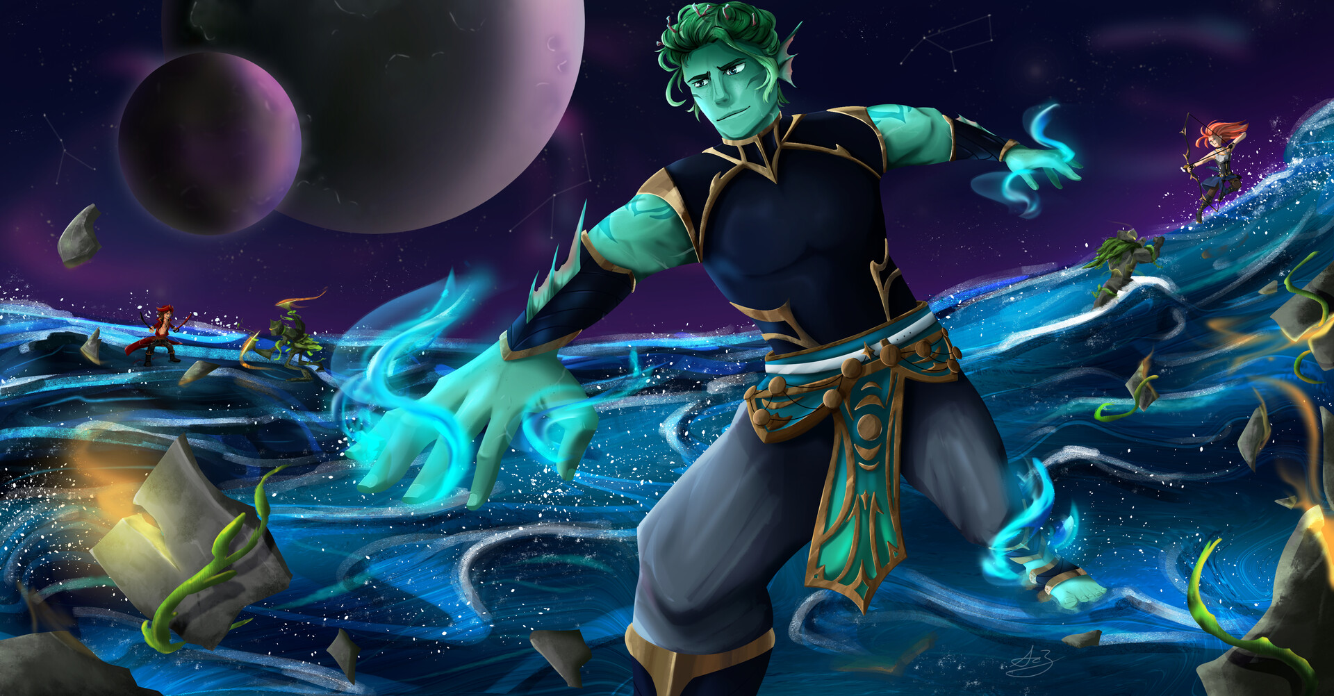 ArtStation - Battle on the Ocean - JRWI Riptide Pirates