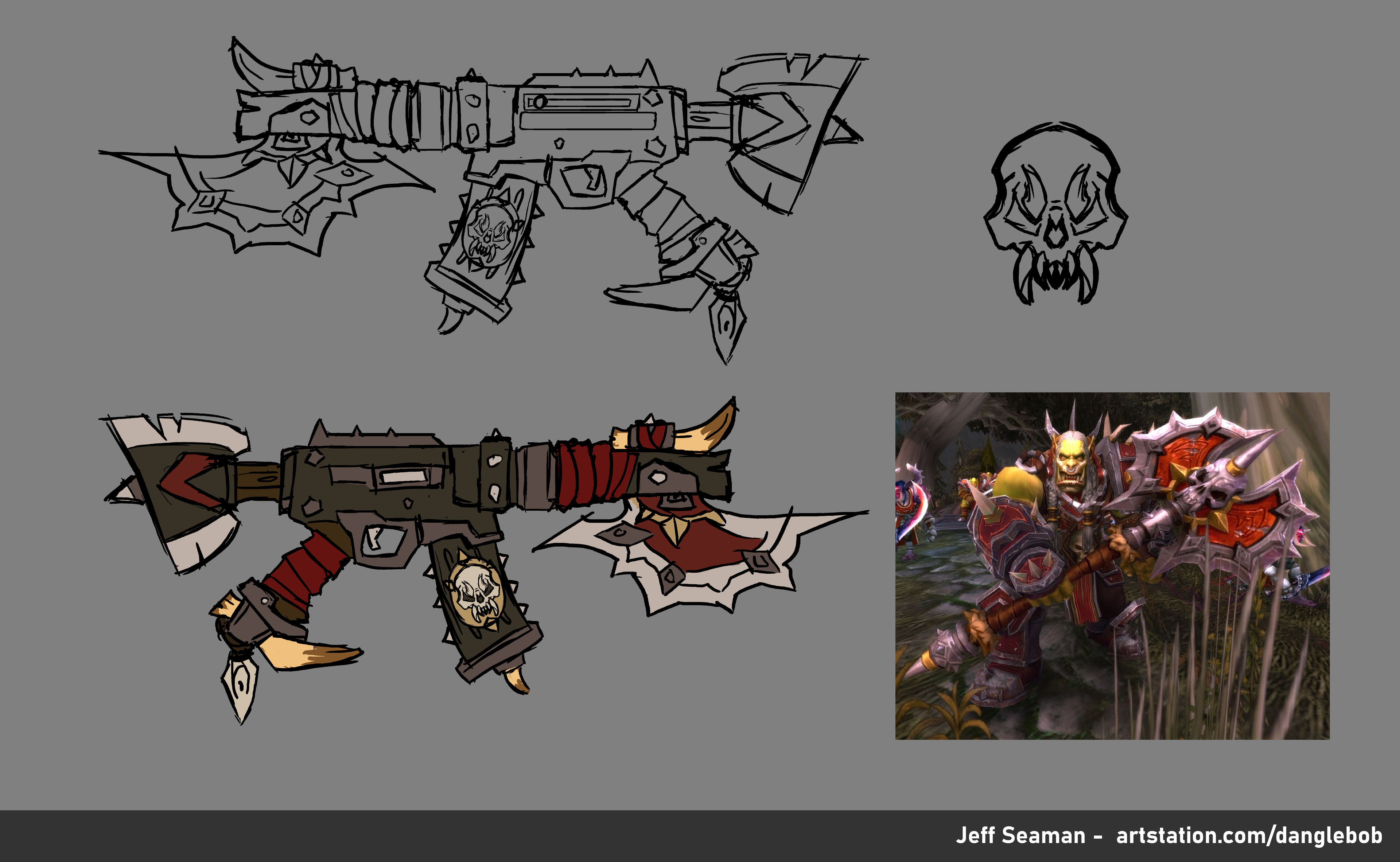 Jeff Seaman Portfolio - Saurfang Orc Rifle - Fan Art