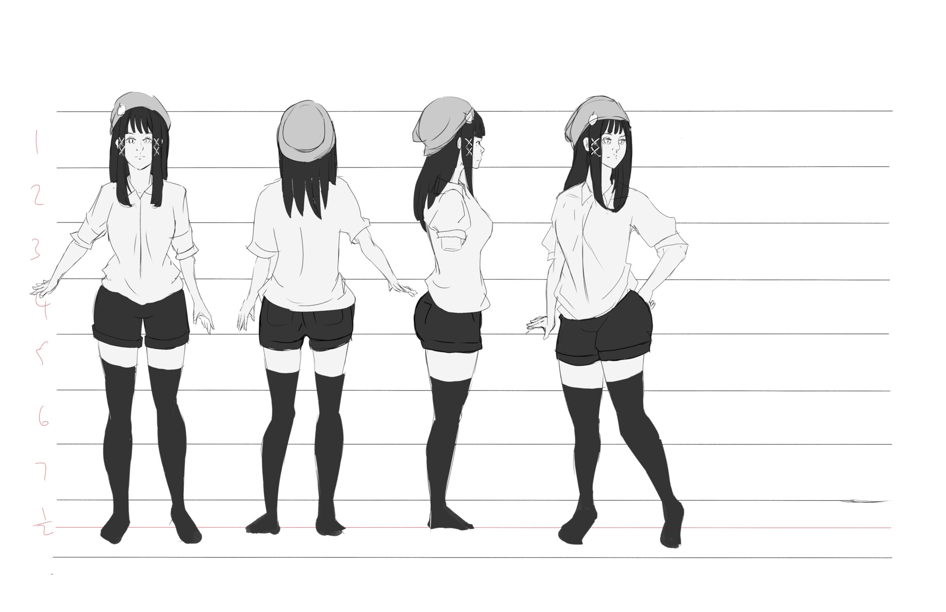 ArtStation - Anna chatacter turn around