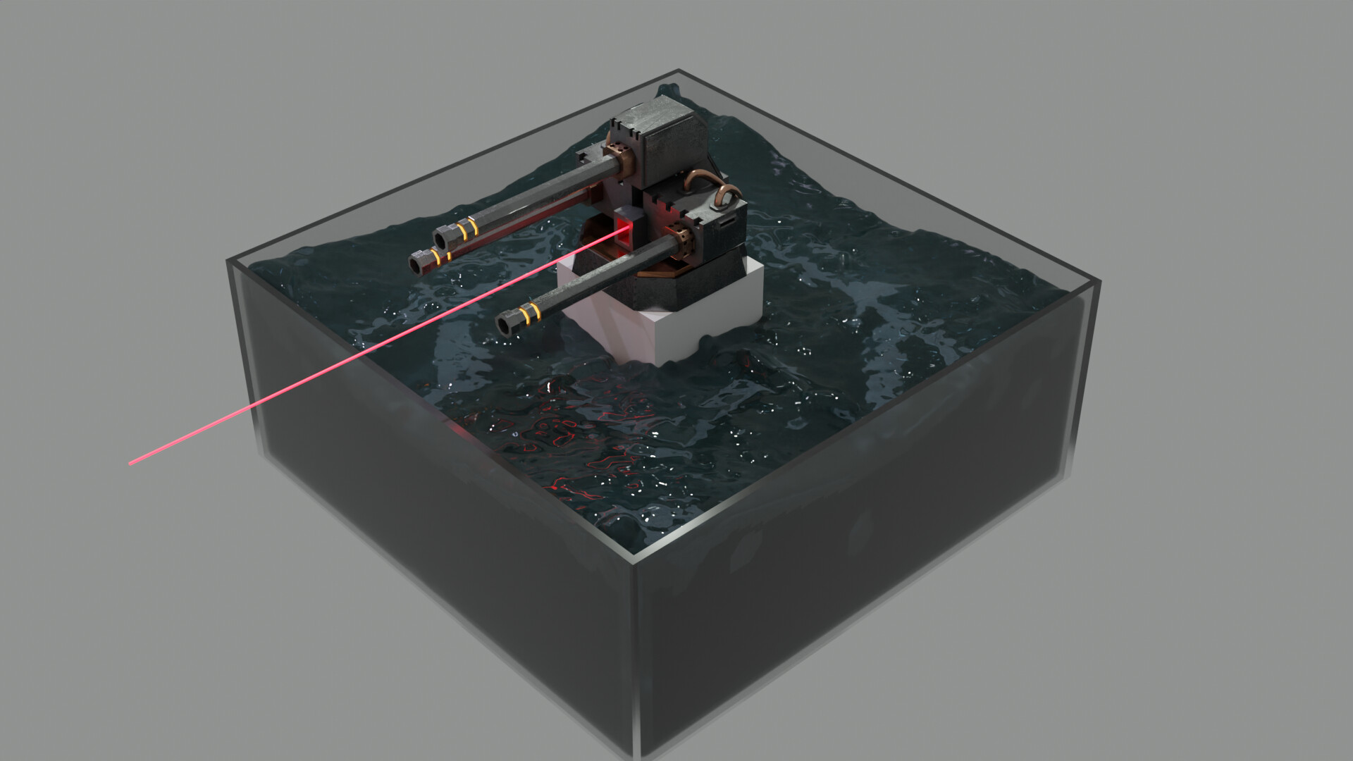 ArtStation - Three-barreled machine gun