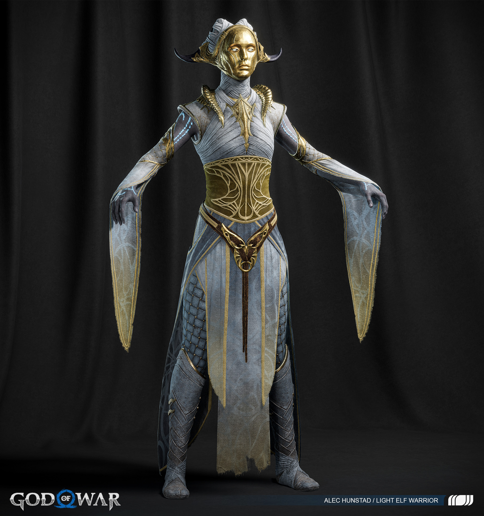 Art of Alec Hunstad - God of War Ragnarok - Light Elf Warrior