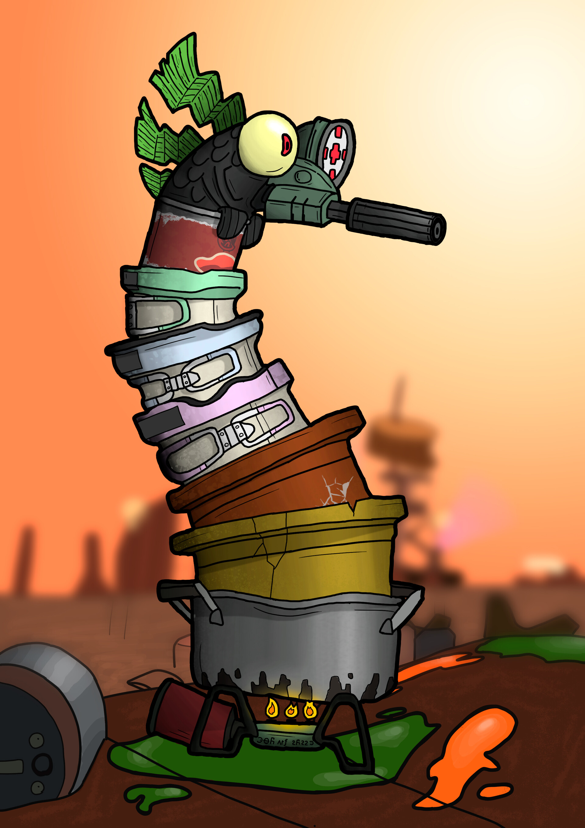 ArtStation - Stinger character from Splatoon digital drawing