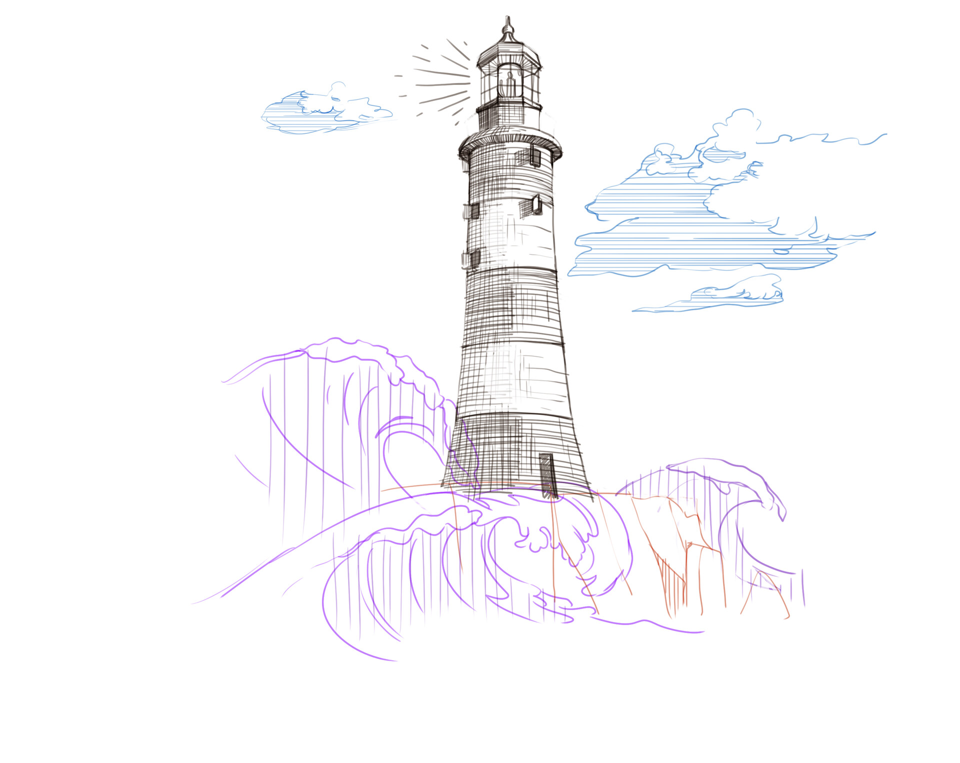 ArtStation - Rumah Api - logo sketches