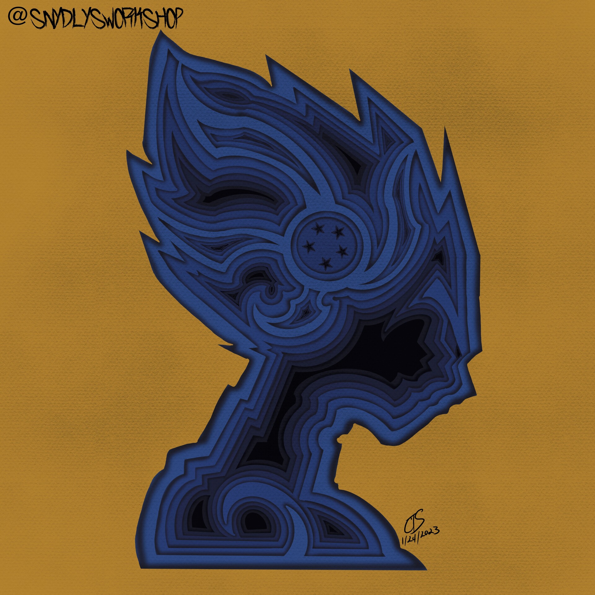 ArtStation - Paper cut Vegeta