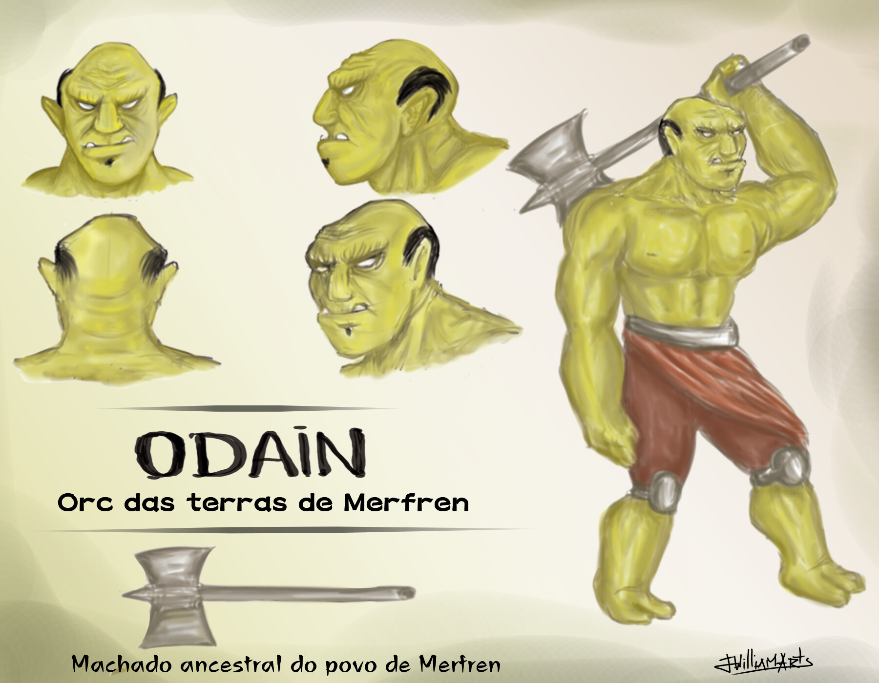 ArtStation - Orc Odain- Character design- Card game- Concept design