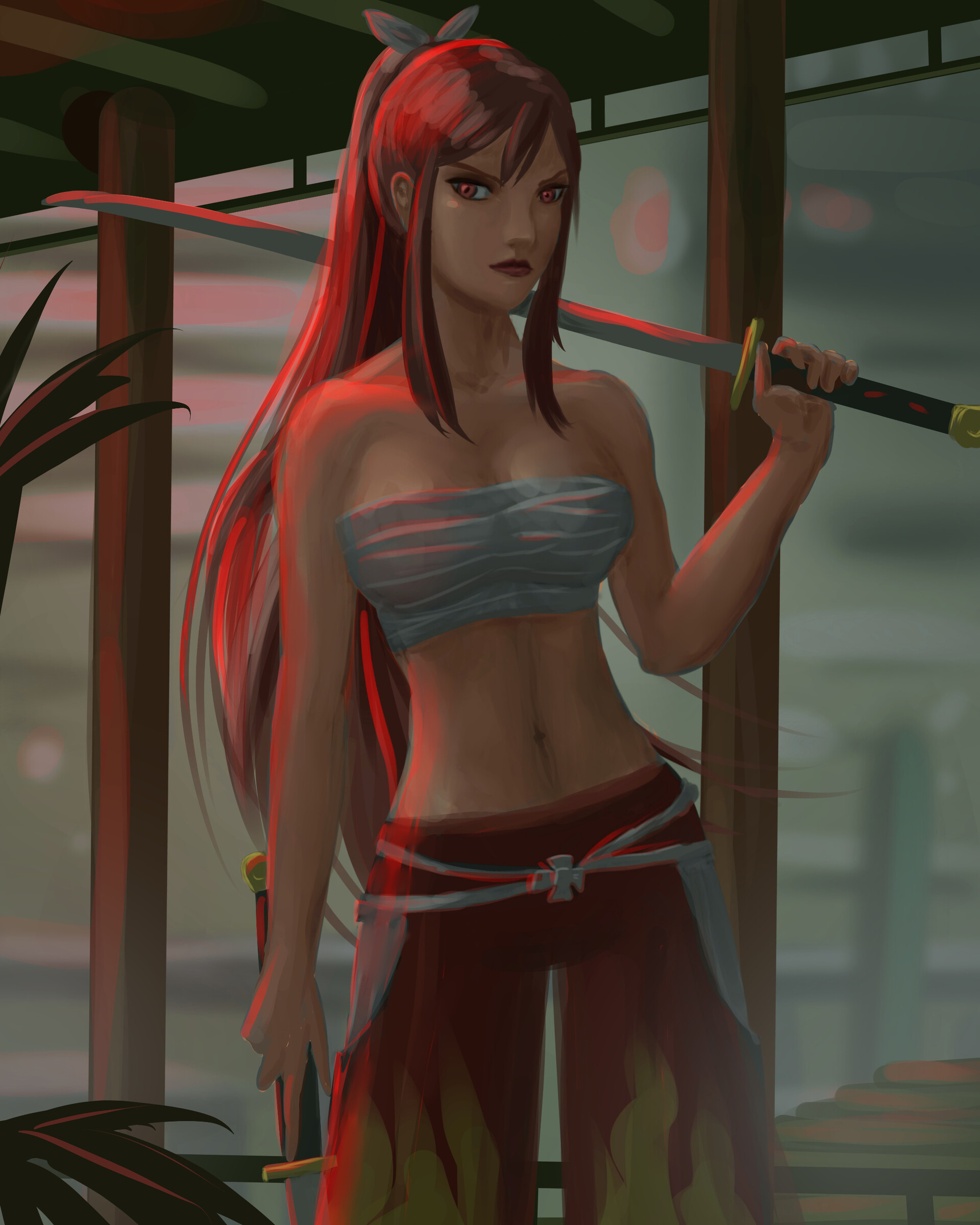 ArtStation - Erza Scarlet Samurai(Fairy Tail)