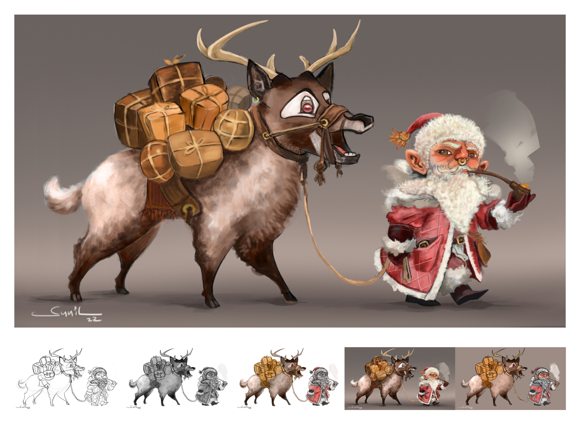 ArtStation - Cute santa