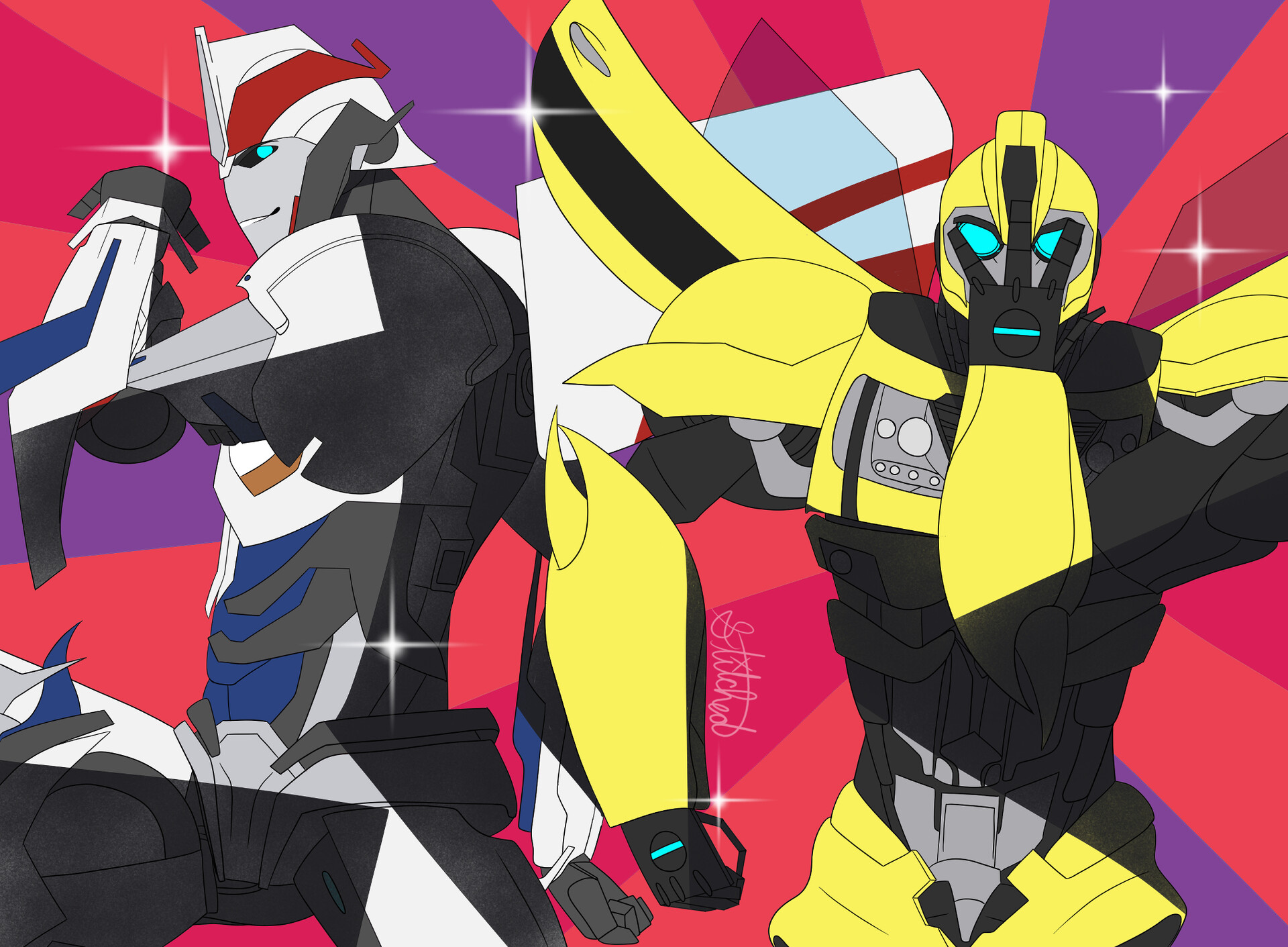 Transformers Prime Smokescreen And Bumblebee