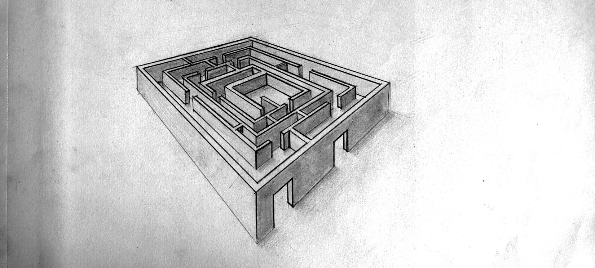 how to draw a maze in 2 point perspective
