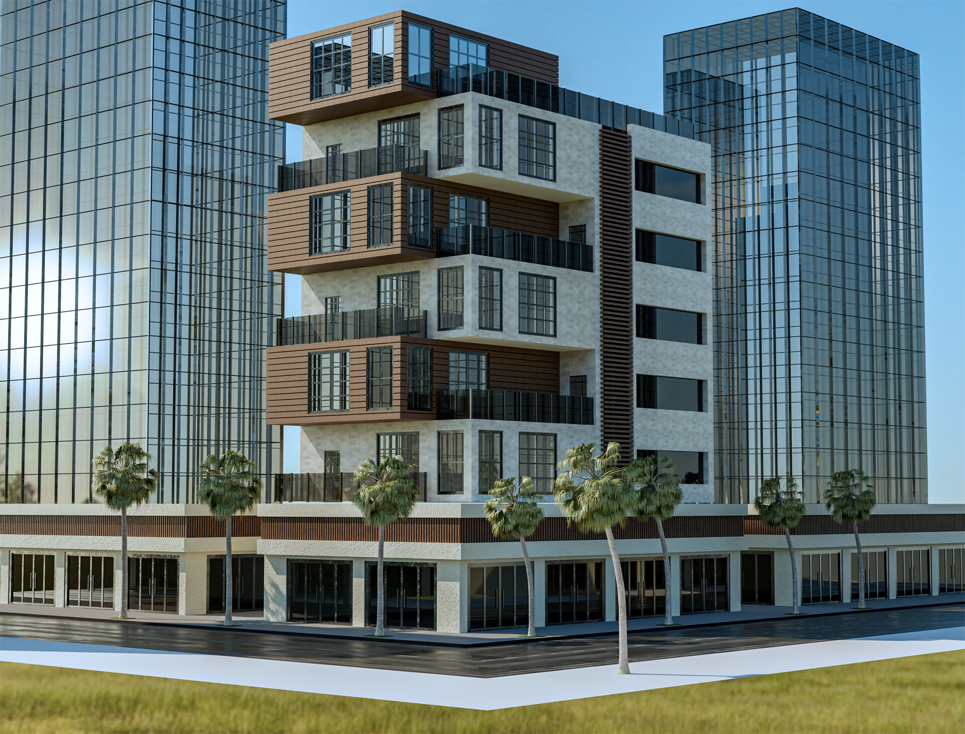 ArtStation - 3D Architectural Rendering of Modern Apartment Building ...