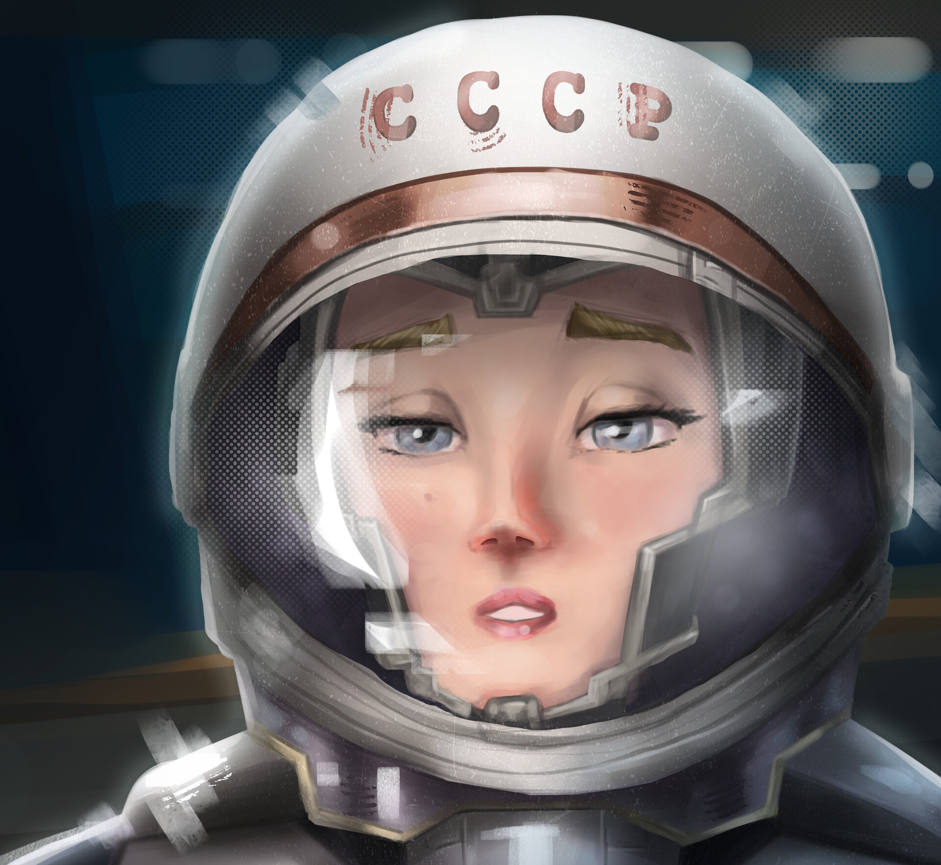 ArtStation - SpaceSuite Girl Painting