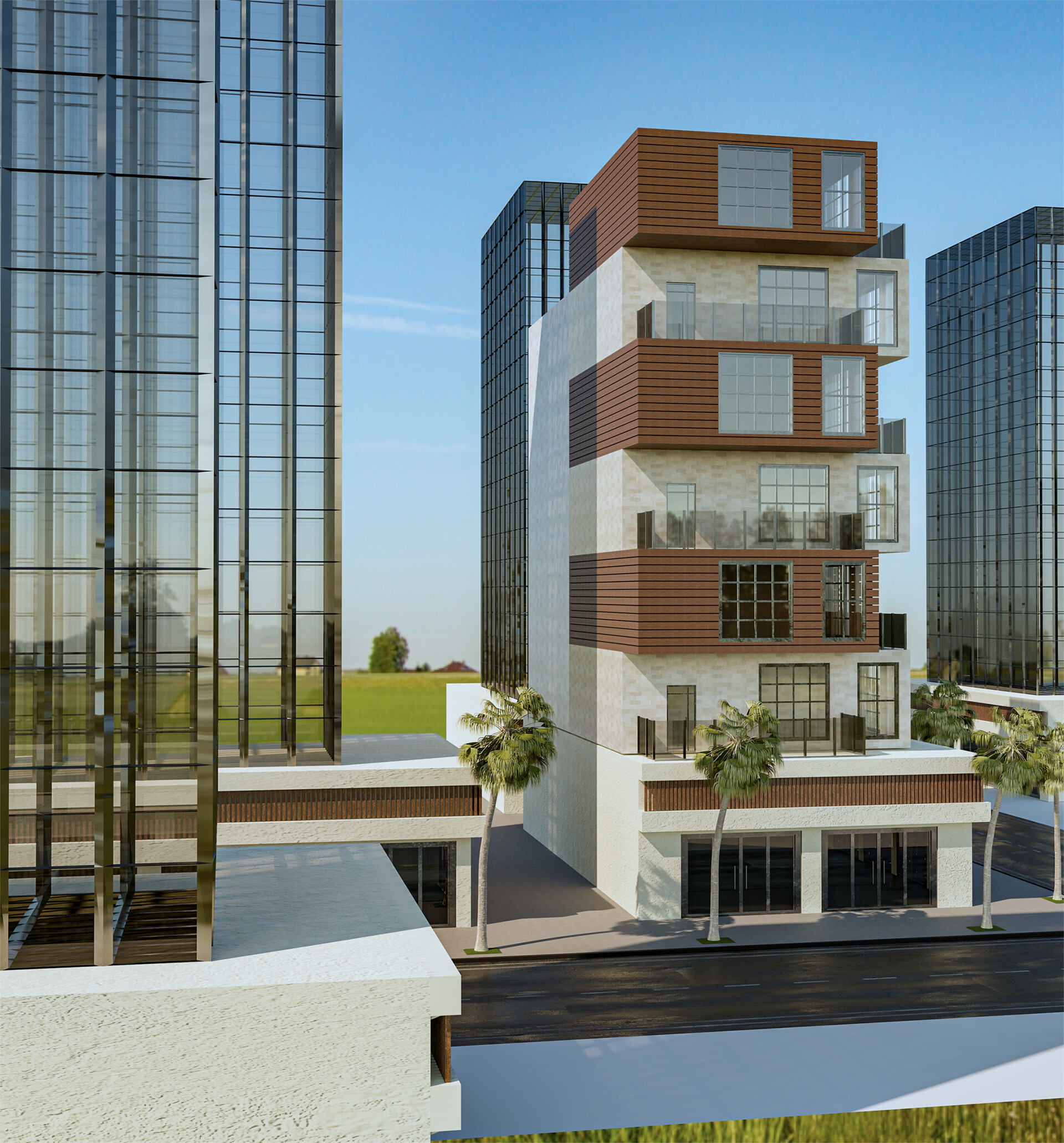 ArtStation - 3D Architectural Rendering of Modern Apartment Building ...