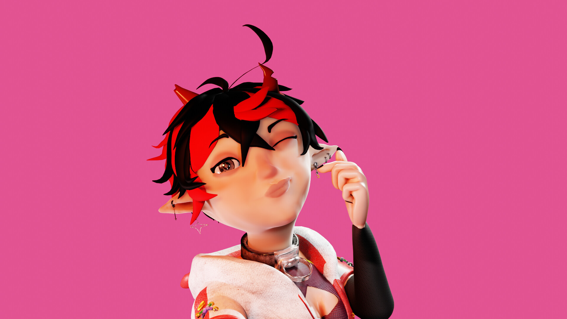 ArtStation - Half body anime girl Nox